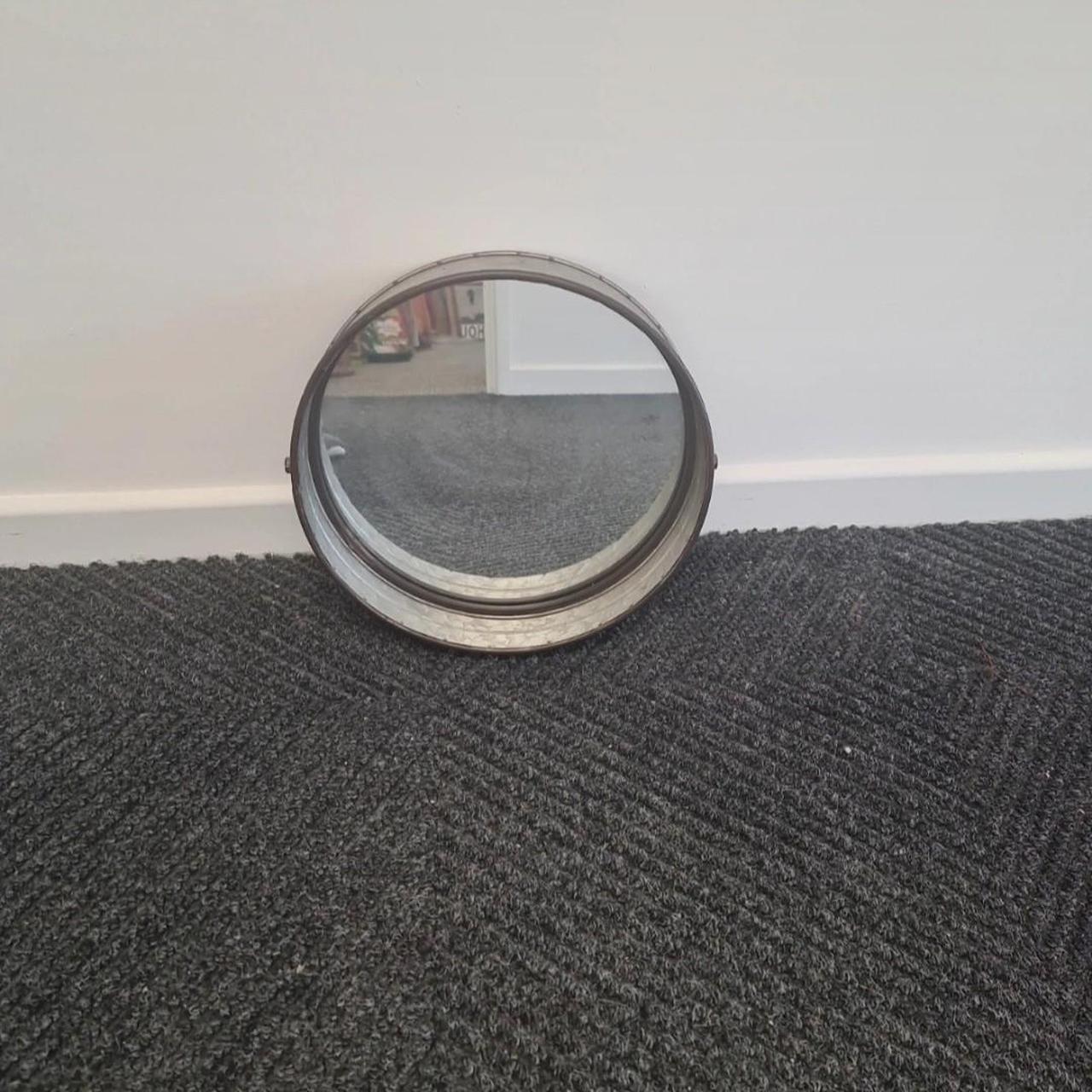 Industrail Round Metal Mirror Dimensions Round... | Depop