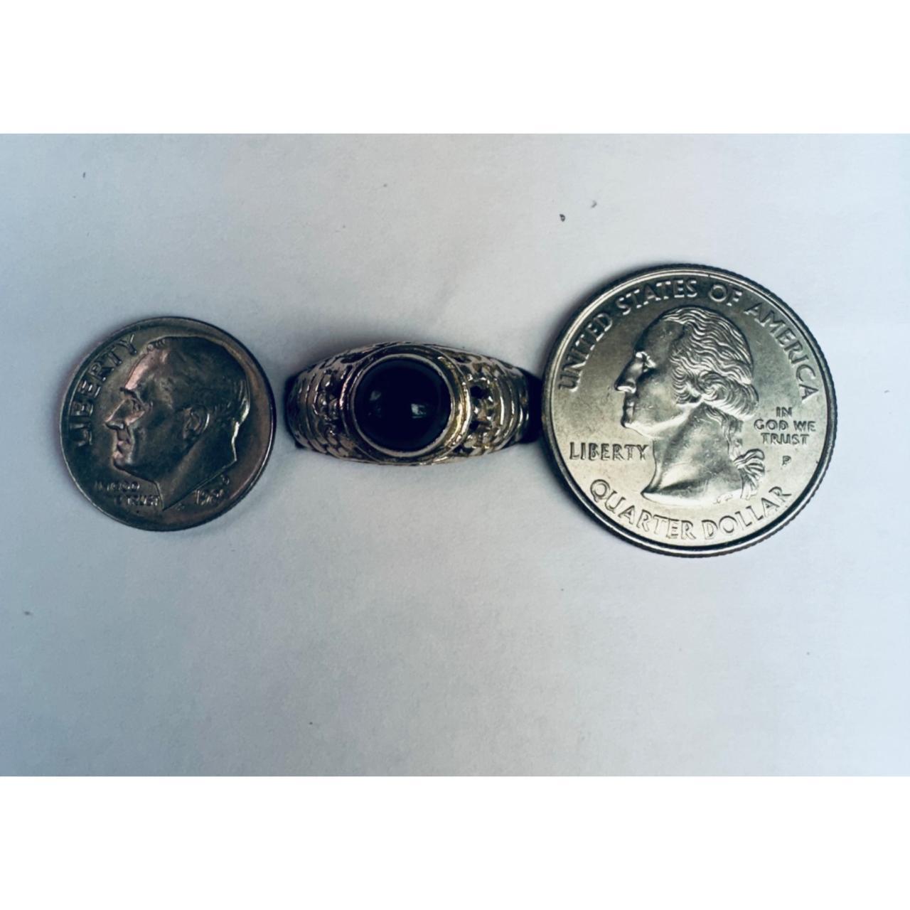 Vintage Estate TGGC Sterling Silver 925 Three Stone... - Depop