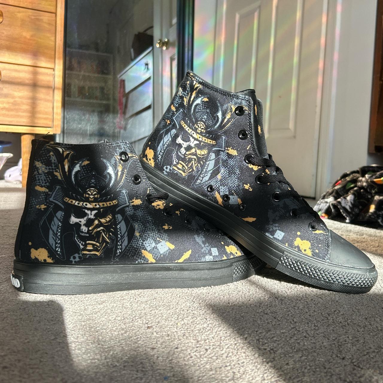 raad samurai ninja custom graphic shoes! high tops,... - Depop