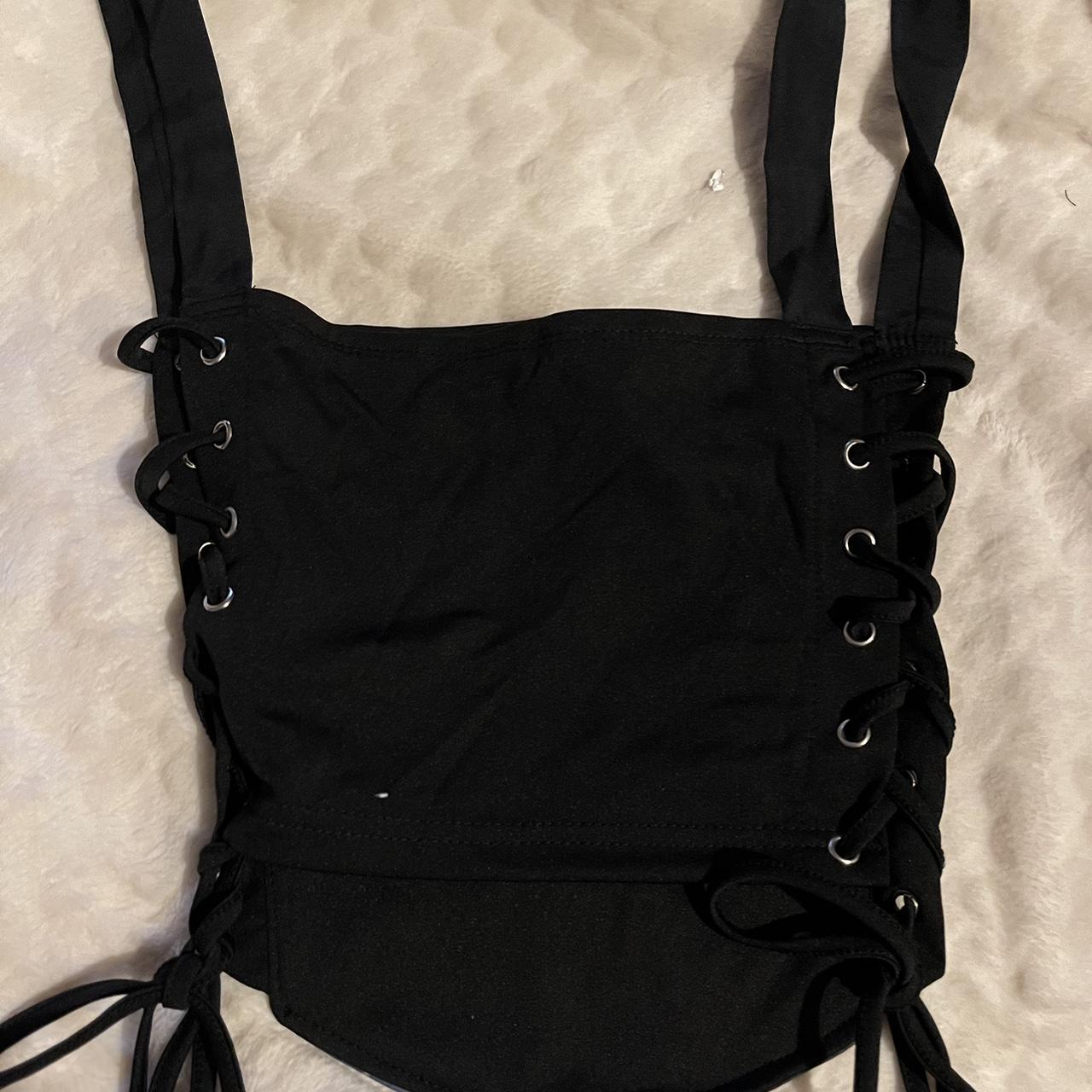 Printed style corset. Biggie and Diddy. Tie detail... - Depop