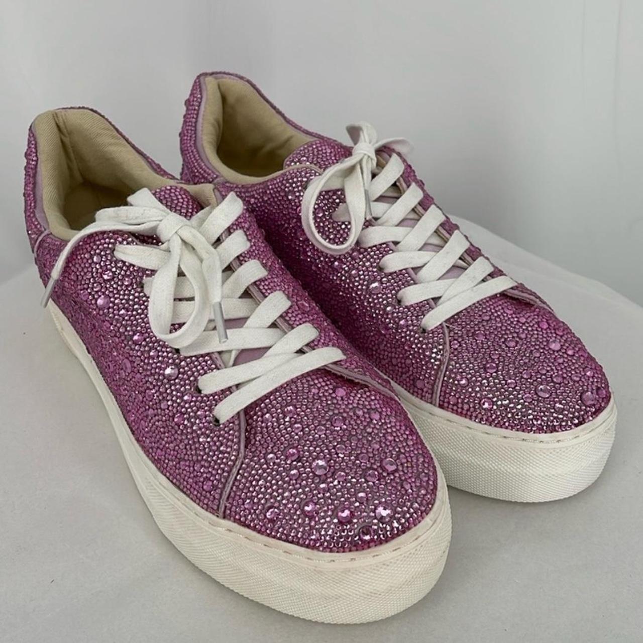 Betsey Johnson Womens Sidny Rhinestone Trainers... - Depop