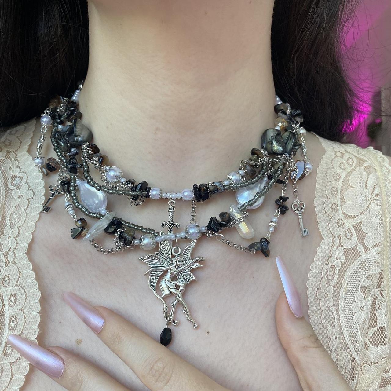 🧝🏻‍♀️ the etherial pixie necklace 🧝🏻‍♀️ 🧚🏽 one of a kind!... - Depop