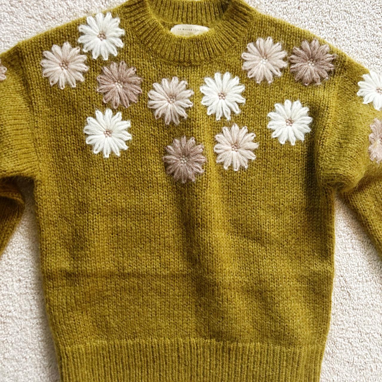 Sezane Suzon Olive Green XS (FR 34 US 2) mohair with... - Depop