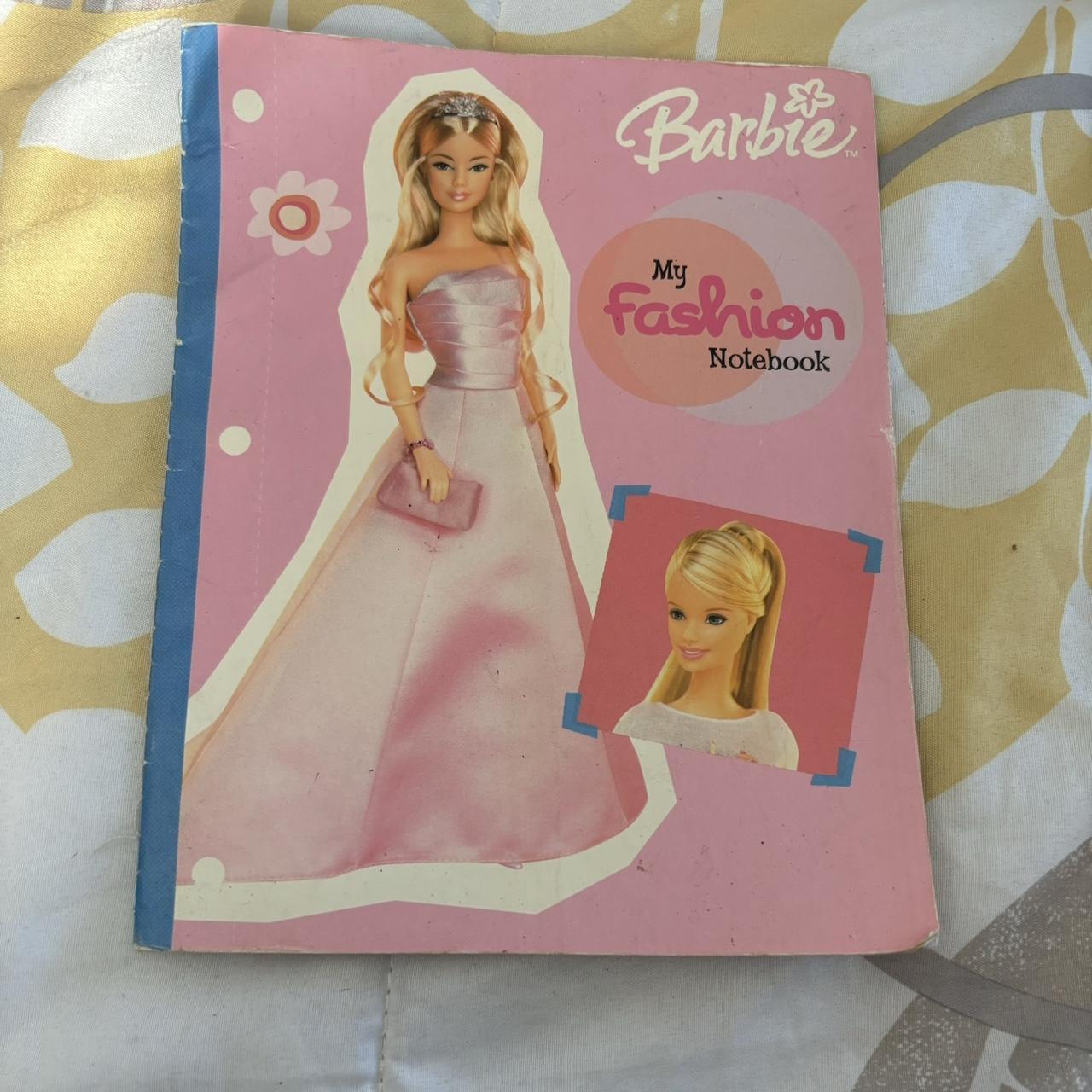 2000s Barbie pink and white notebook - Depop
