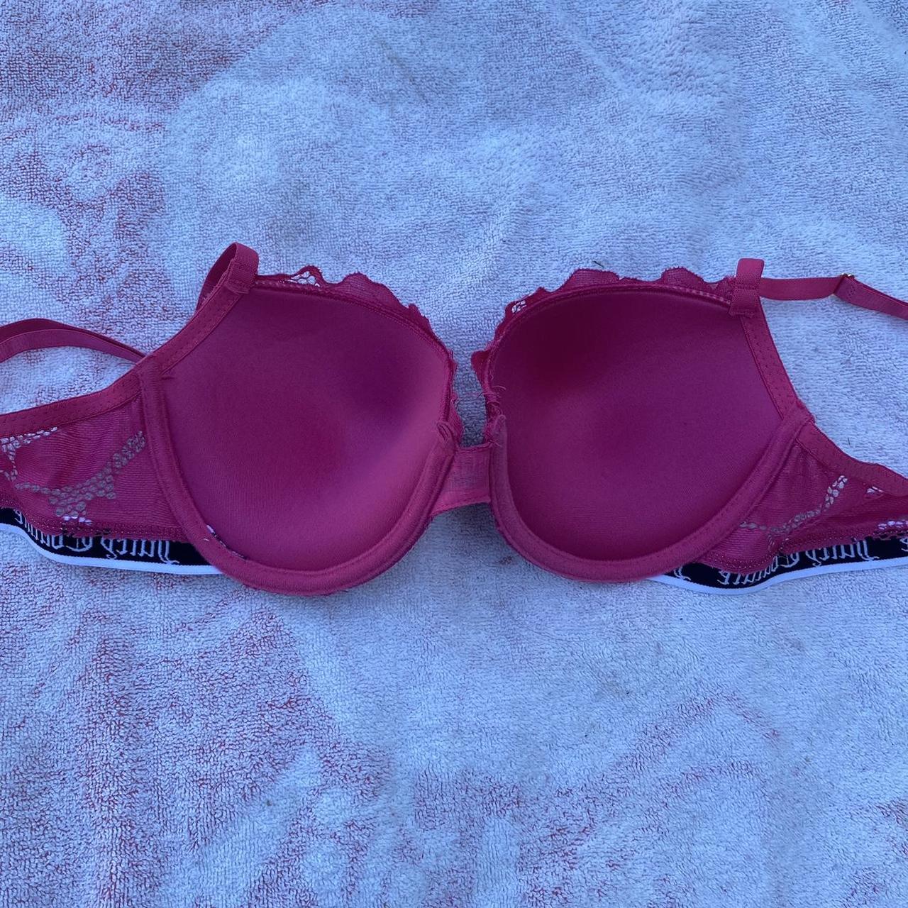 pink push up lacy juicy couture bra 34c - Depop