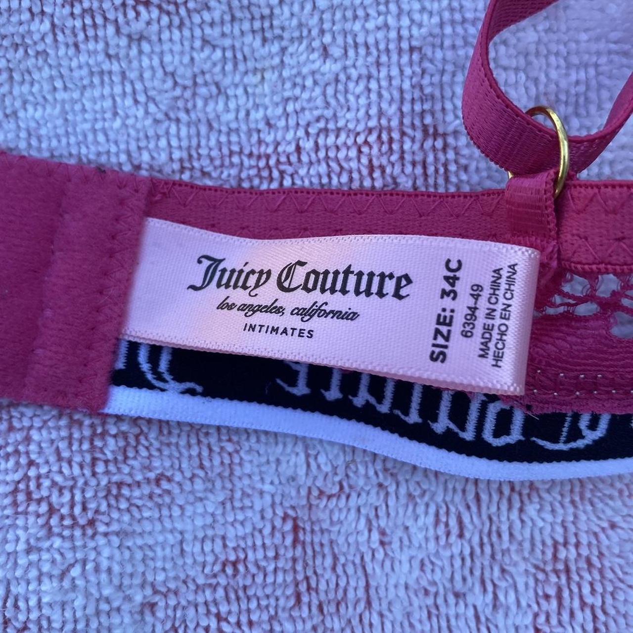 pink push up lacy juicy couture bra 34c - Depop