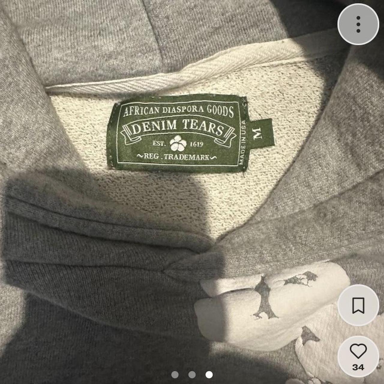 Denim tears hoodie size medium grey used twice... - Depop