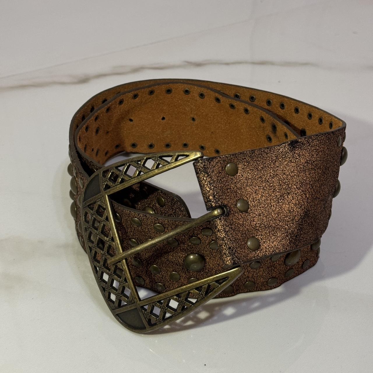 chunky belt with big buckle imagine it with a long... - Depop