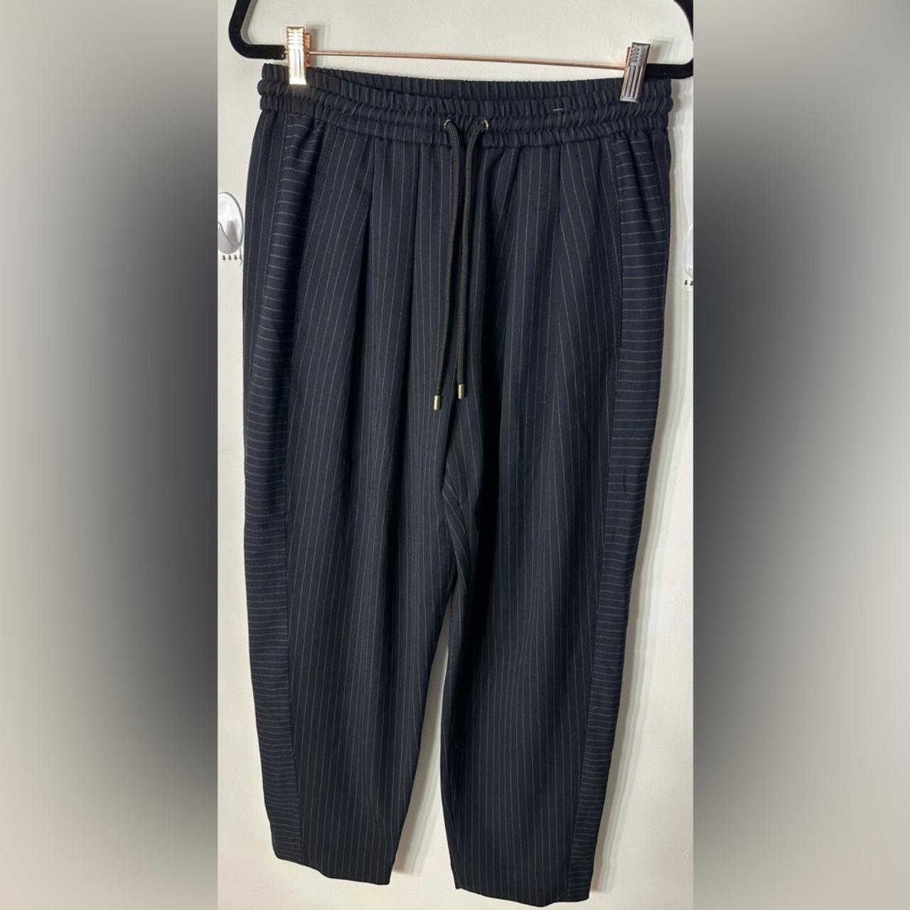 ME+EM blue drawstring pants ME+EM blue and tan... - Depop