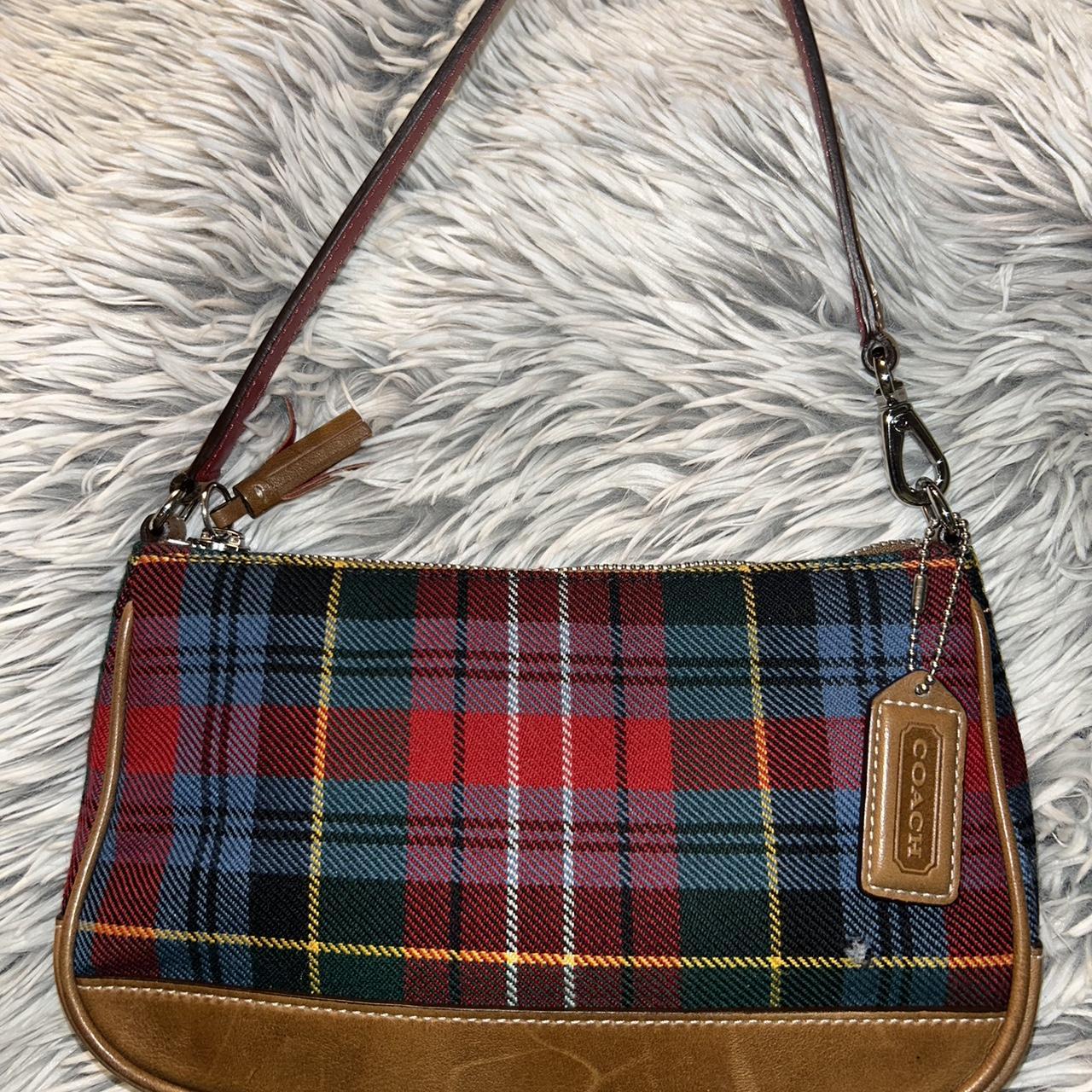 Coach plaid shoulder bag - Depop