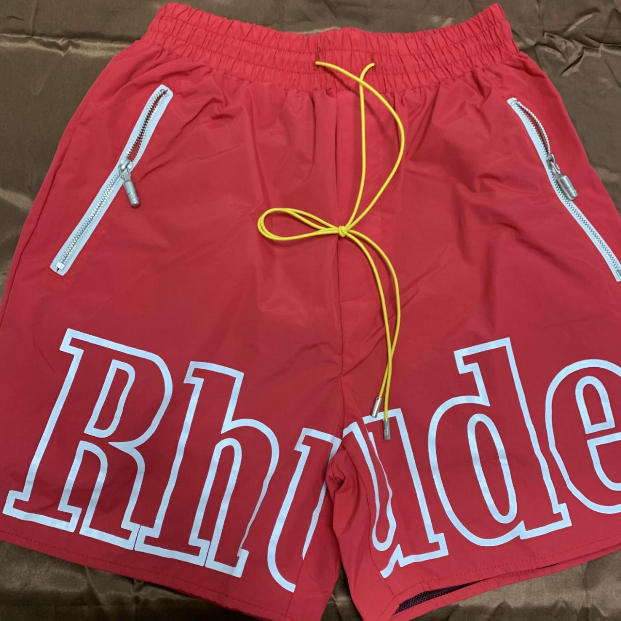 Rhude men's red shorts You'll like it - Depop