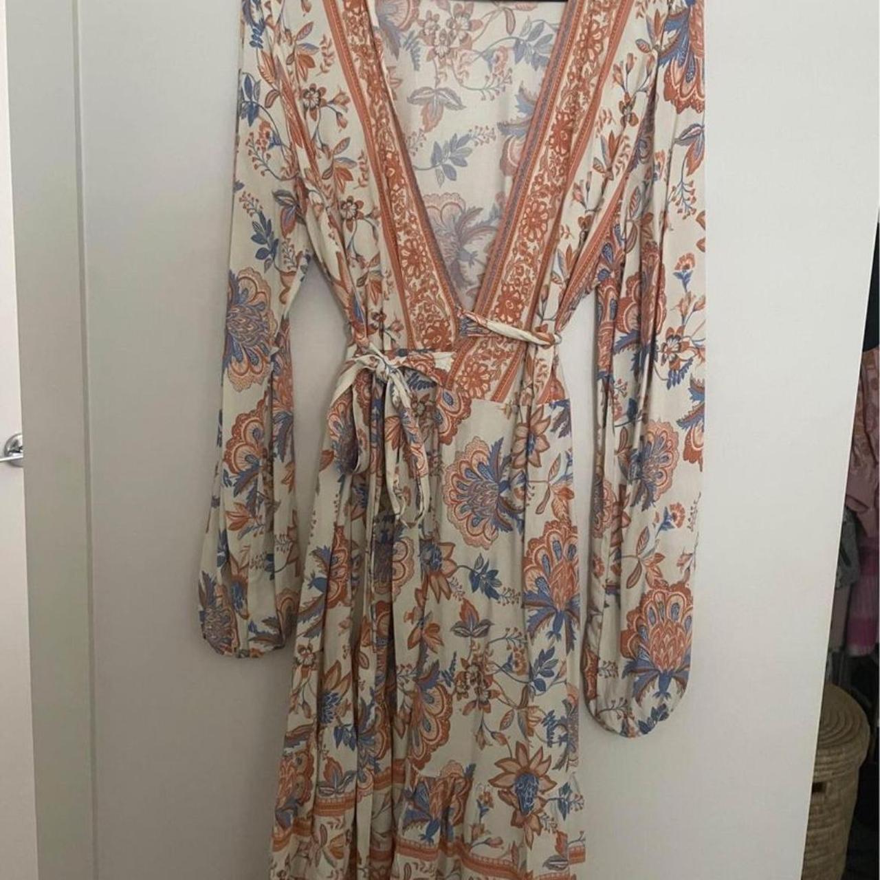 Worn twice size 12 Boho wrap dress - Depop