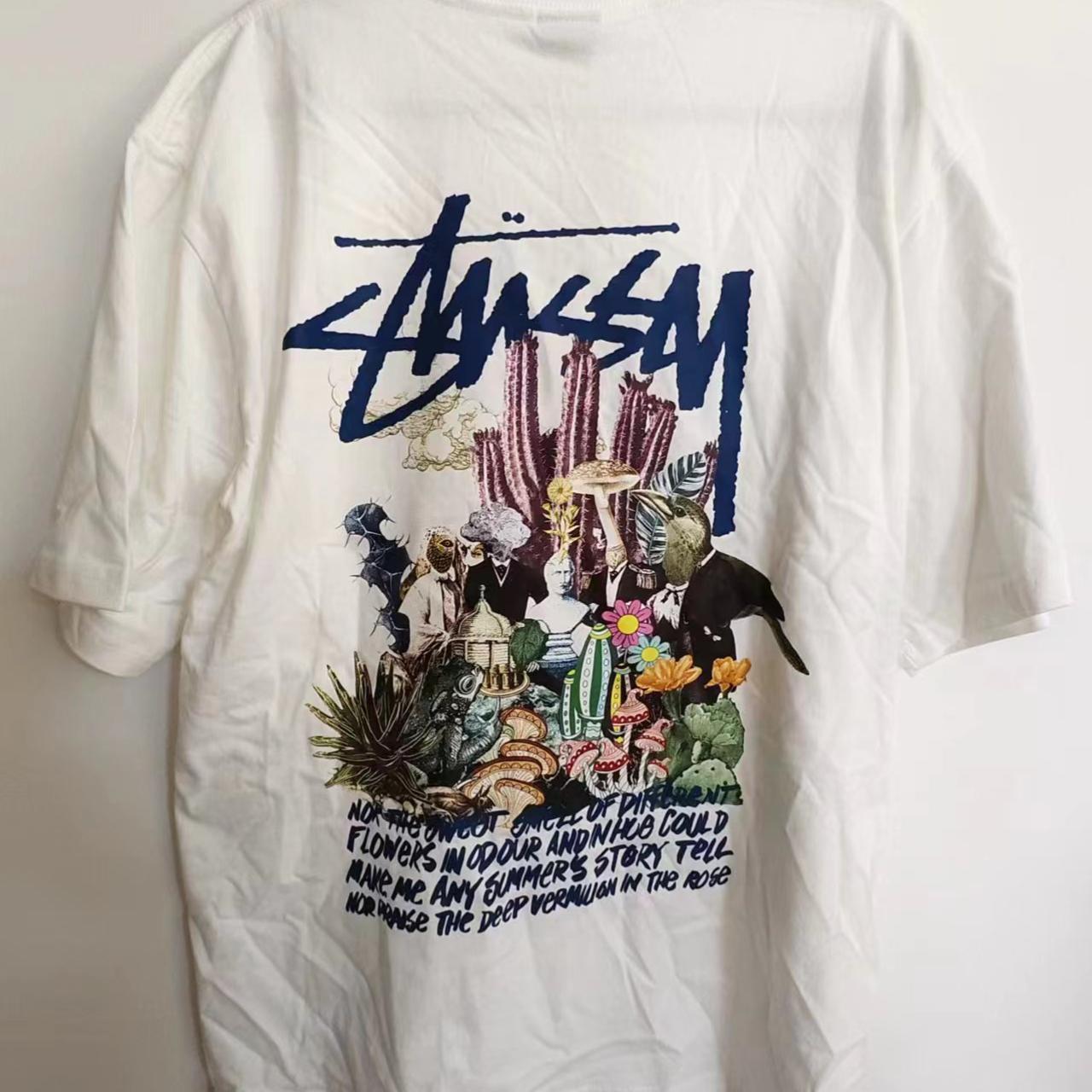 Stussy T-shirt The graphic design is distinctive and... - Depop