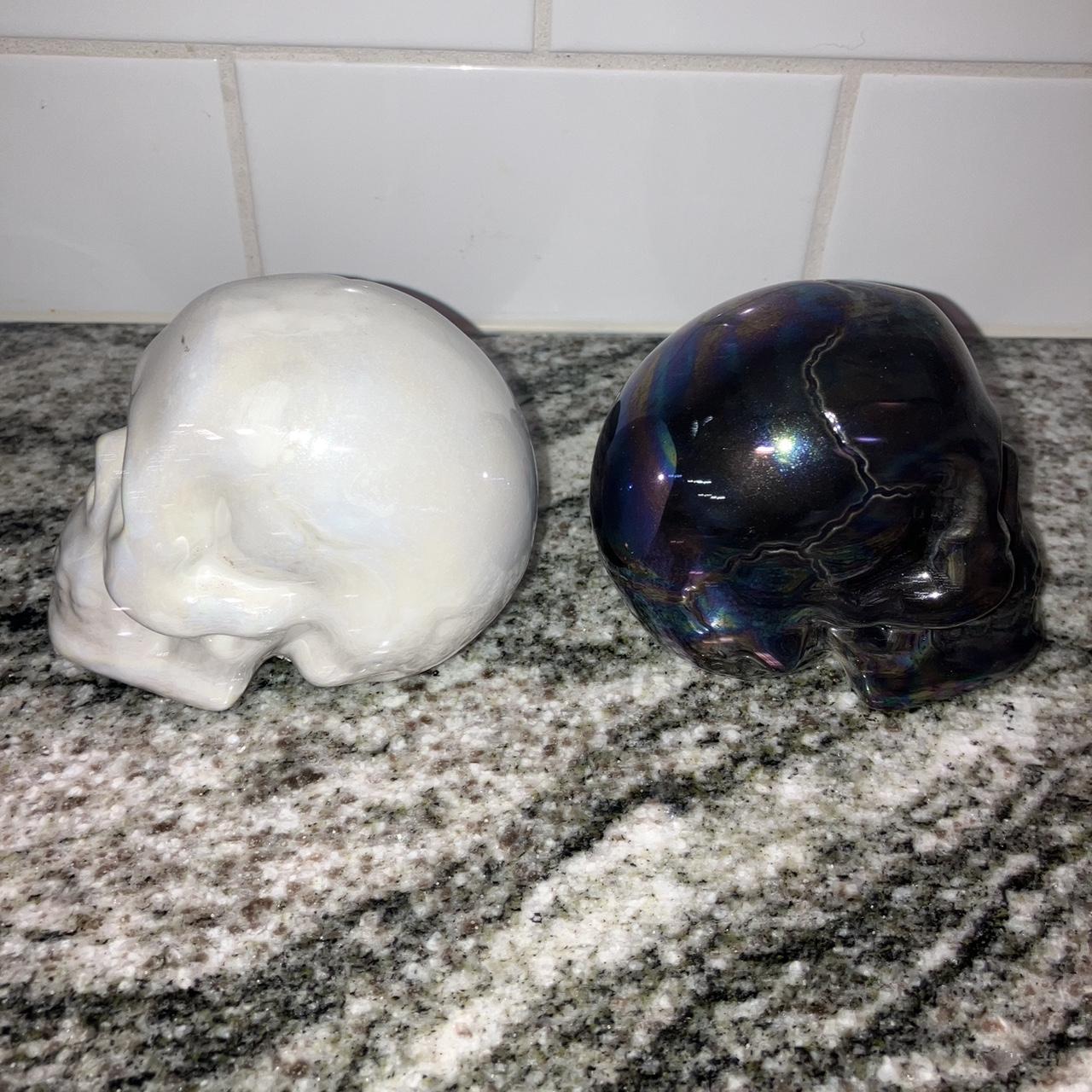 2 ceramic skulls #skulls #smallskull #glassskull... - Depop