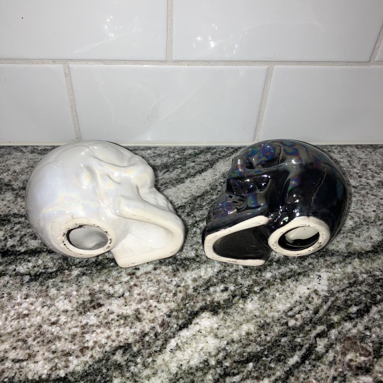 2 ceramic skulls #skulls #smallskull #glassskull... - Depop