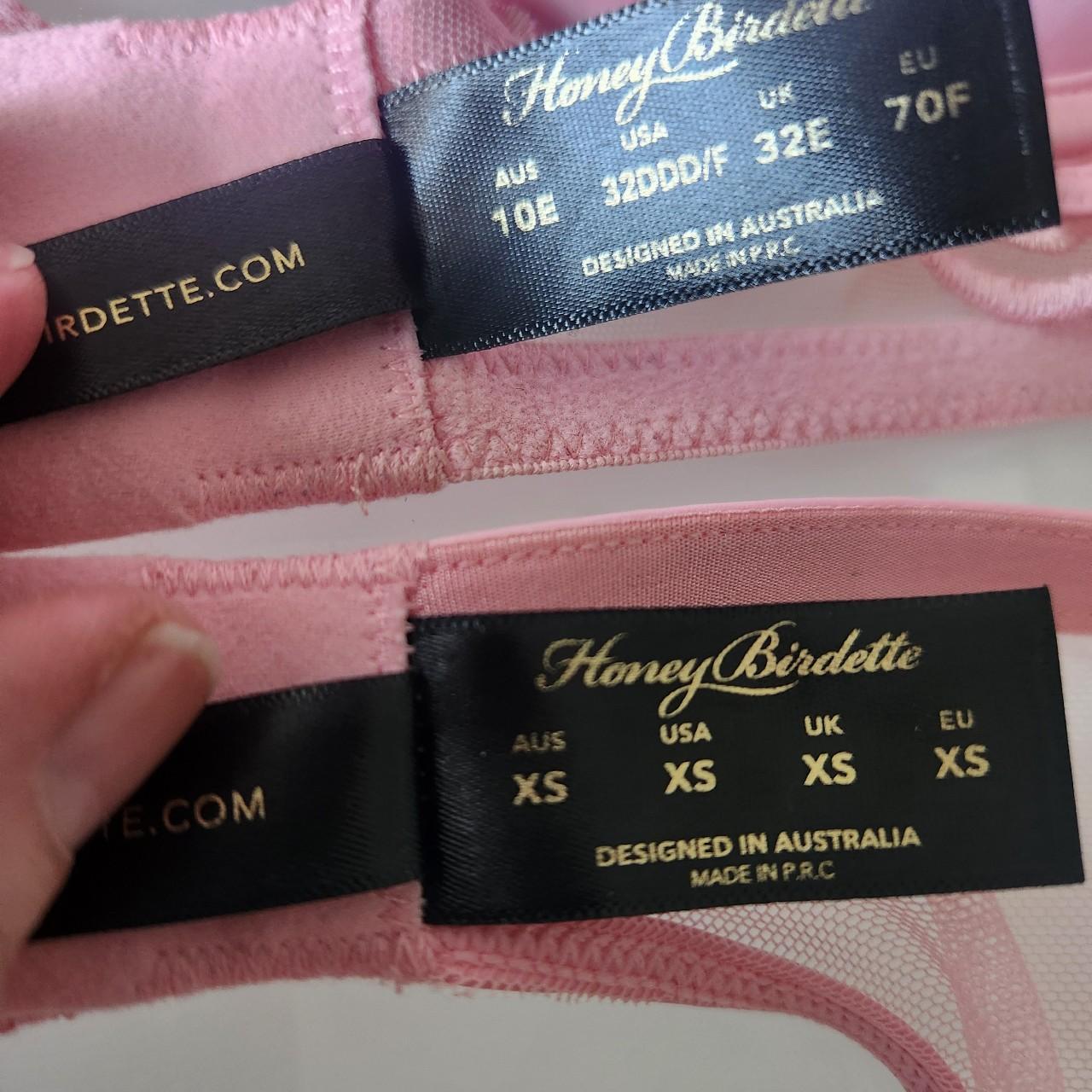 Honey Birdette baby pink heart bra 10E and xs... - Depop