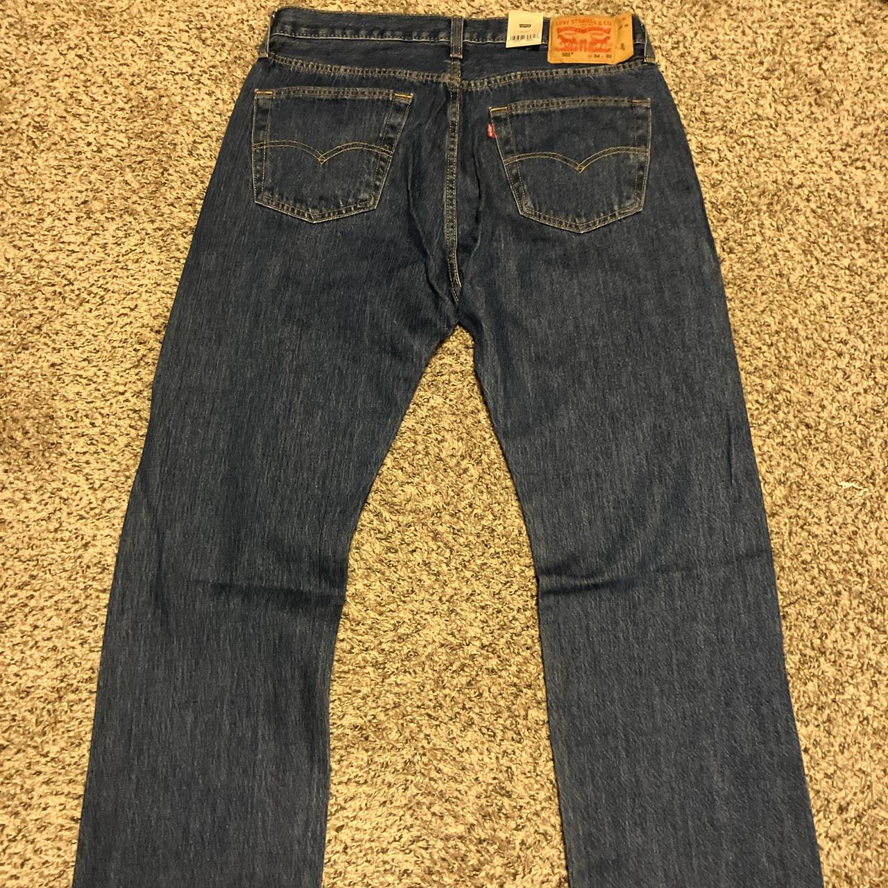 Levi's navy blue 501 jeans 34’ 30 Straight Leg... - Depop
