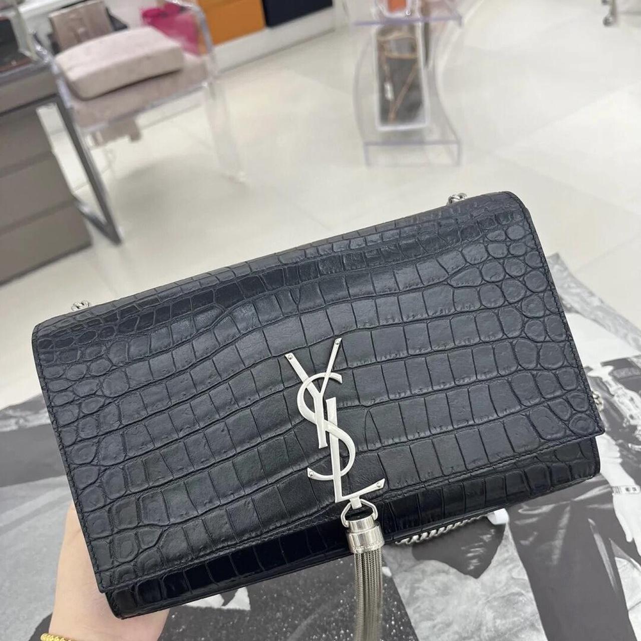 SAINT LAUYRENT YSL KATE Chain bag with silver buckle... - Depop