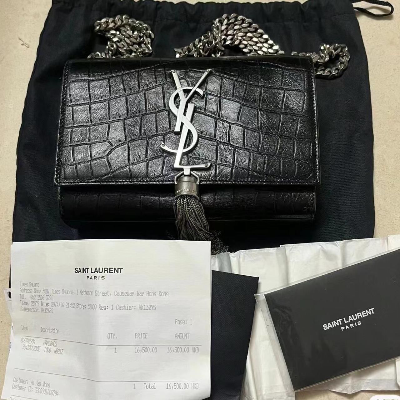 SAINT LAUYRENT YSL KATE Chain bag with silver buckle... - Depop