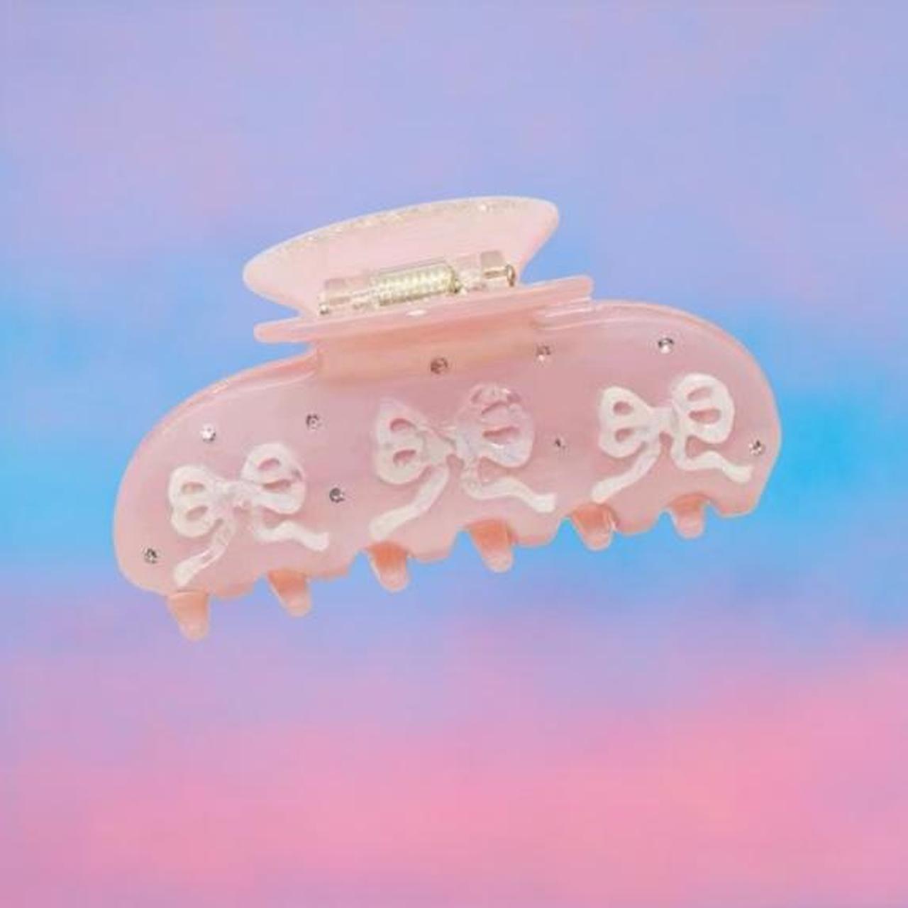 Pink bows hair claw clip Y2K style Super cute bows... - Depop