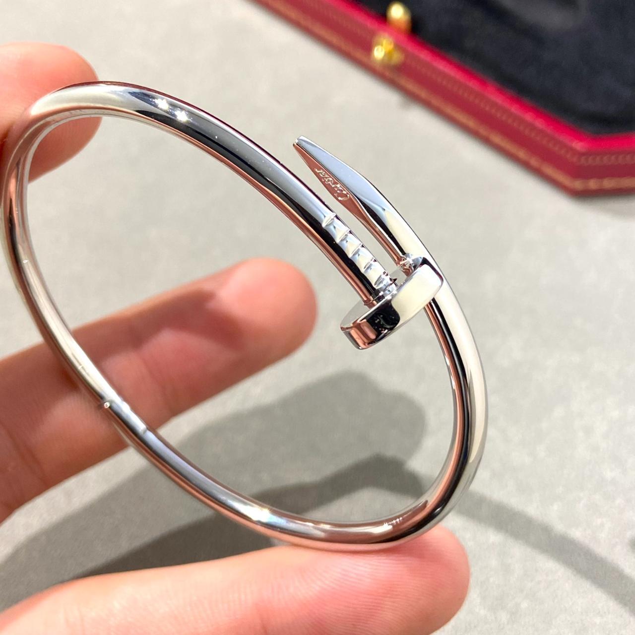 Cartier bracelet, white and gold, size 19, brand new... - Depop