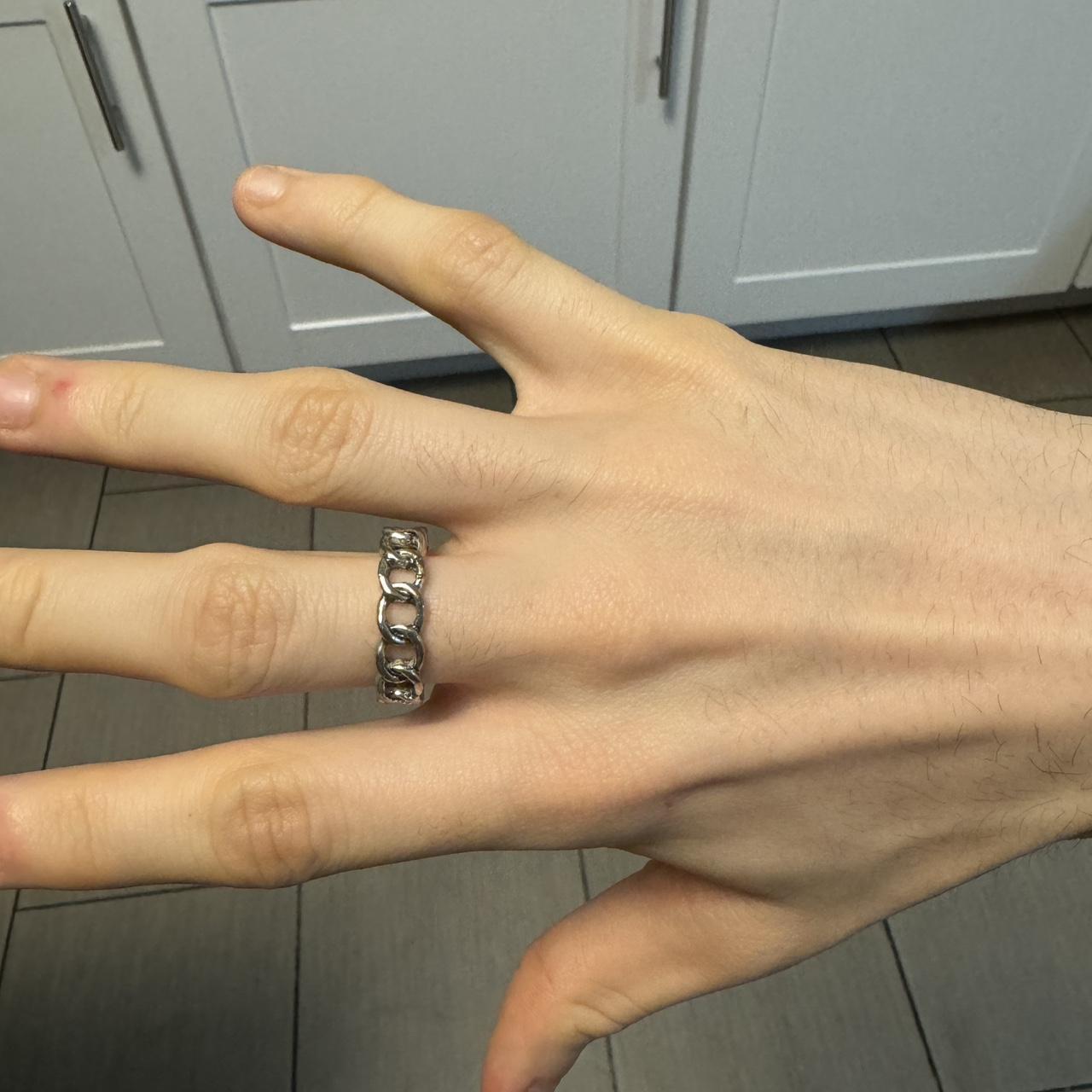 y2k grunge chain ring •sick ring •universal fit #y2k... - Depop