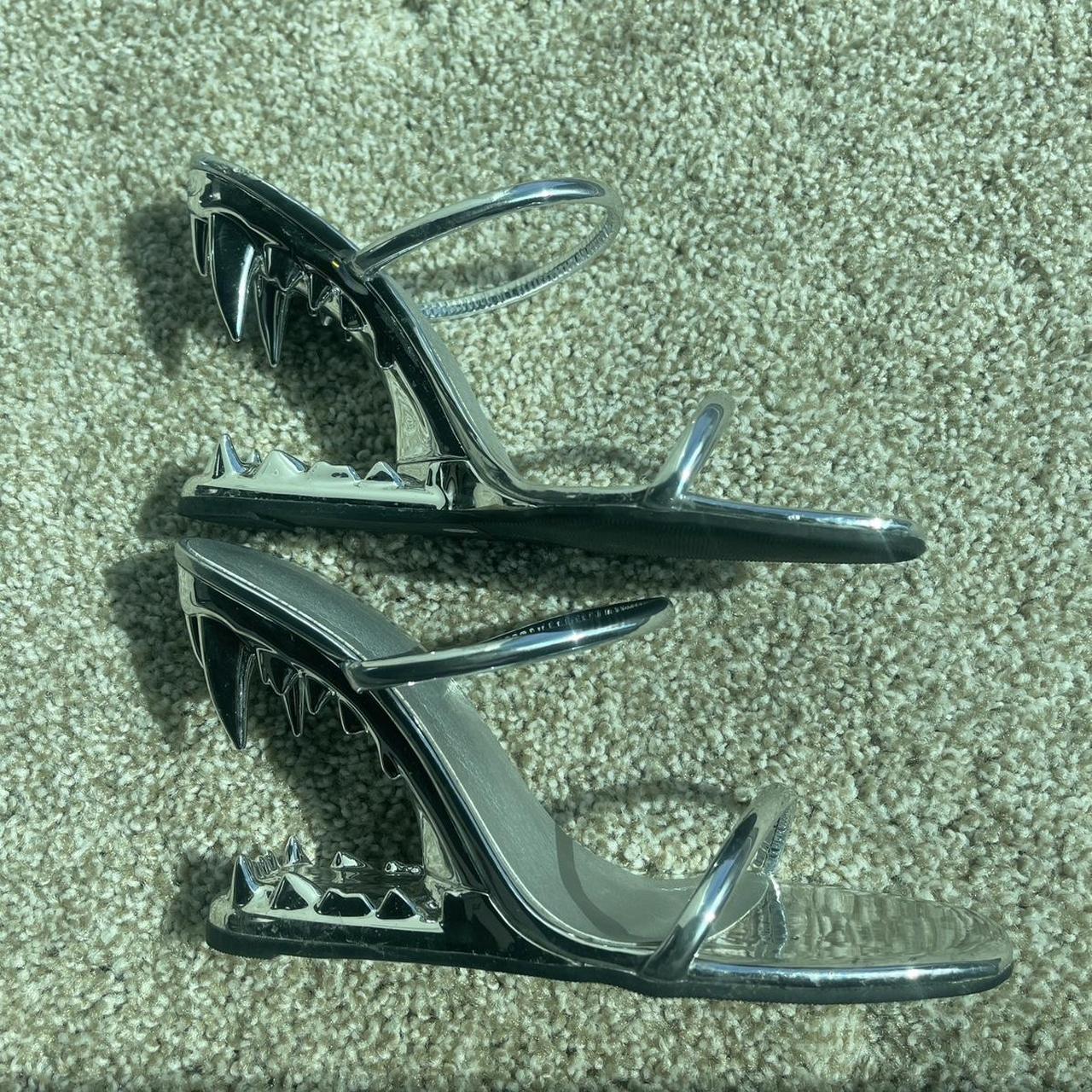 Silver teeth heels - Depop