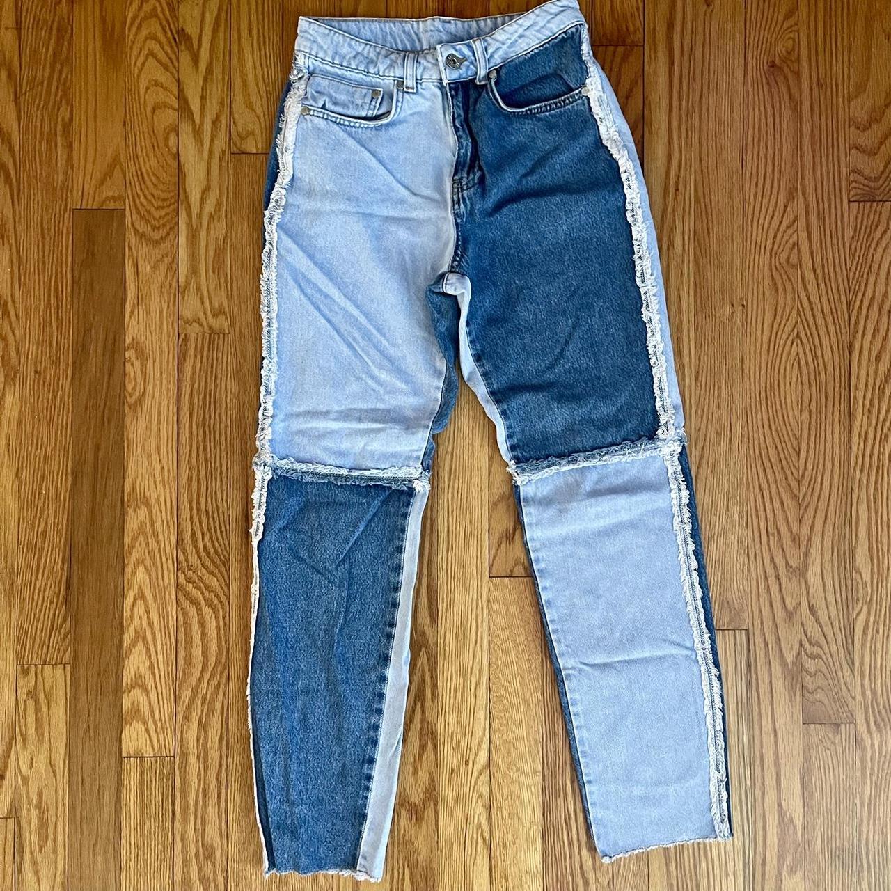 Ragged patchwork jeans - Depop