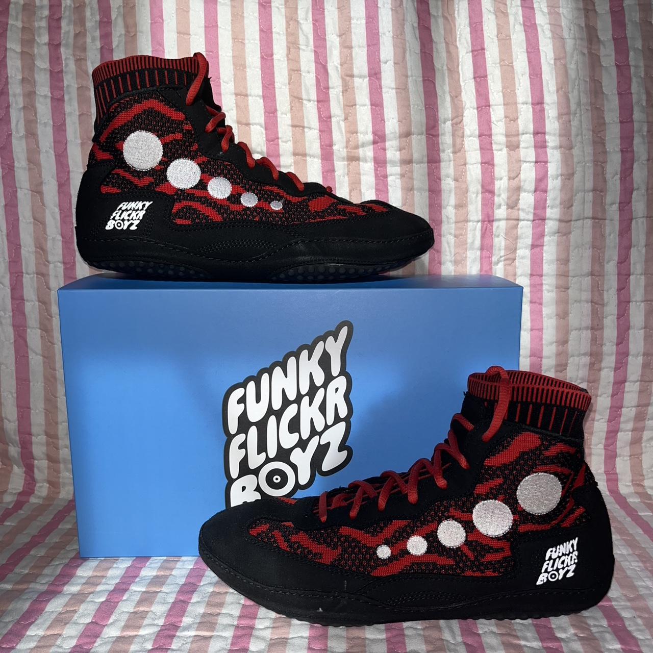 Funky Flickr Boyz Ember black and red wrestling... | Depop