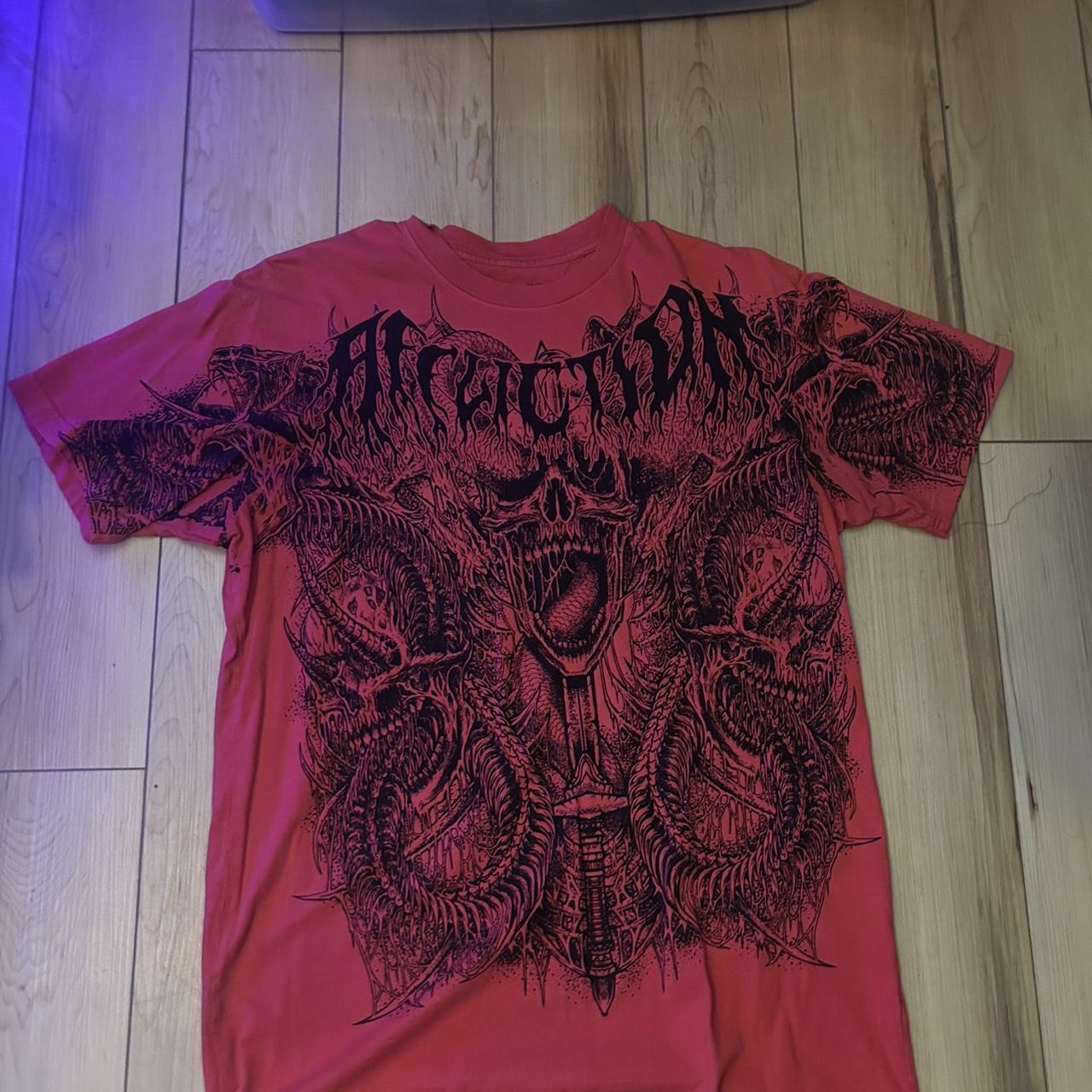 Affliction tee in red and black #goth gothic,... | Depop