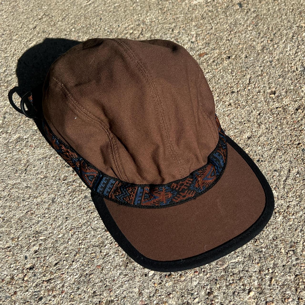 KAVU cap Large Adjustable Brown and Black Hardly... | Depop
