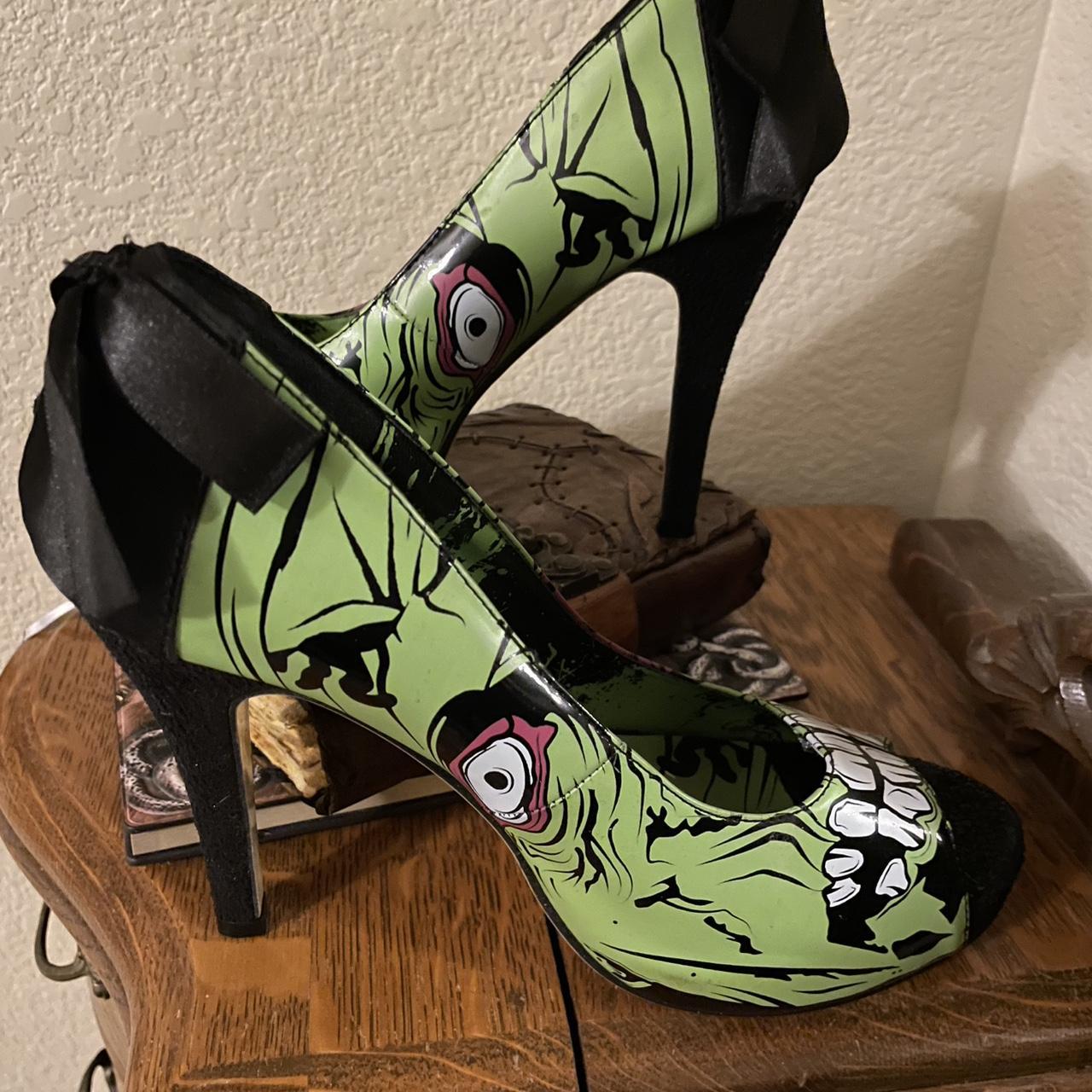 Green and black zombie heels #goth #emo | Depop
