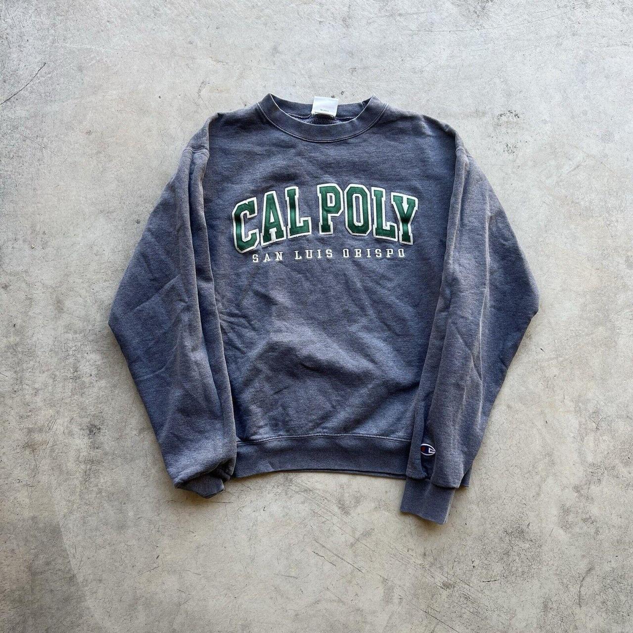 Champion Cal Poly SLO Sweater CSU Grey crewneck... | Depop