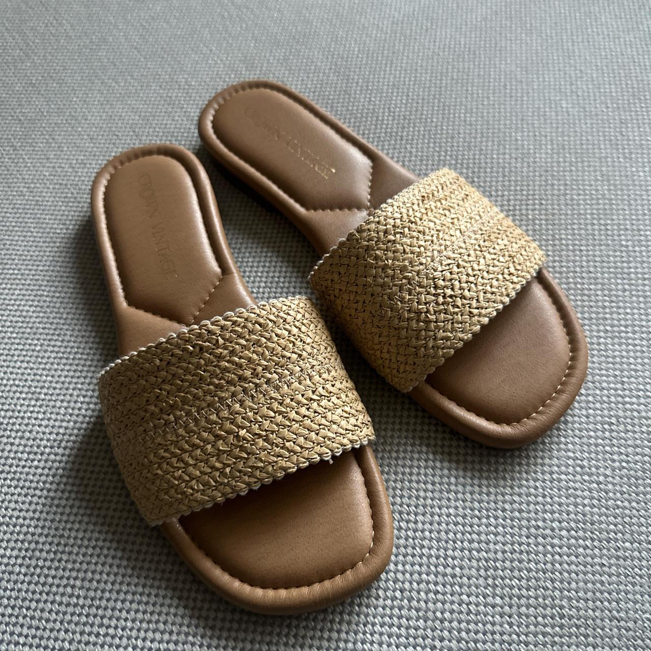 Crown vintage rattan sandals | Depop