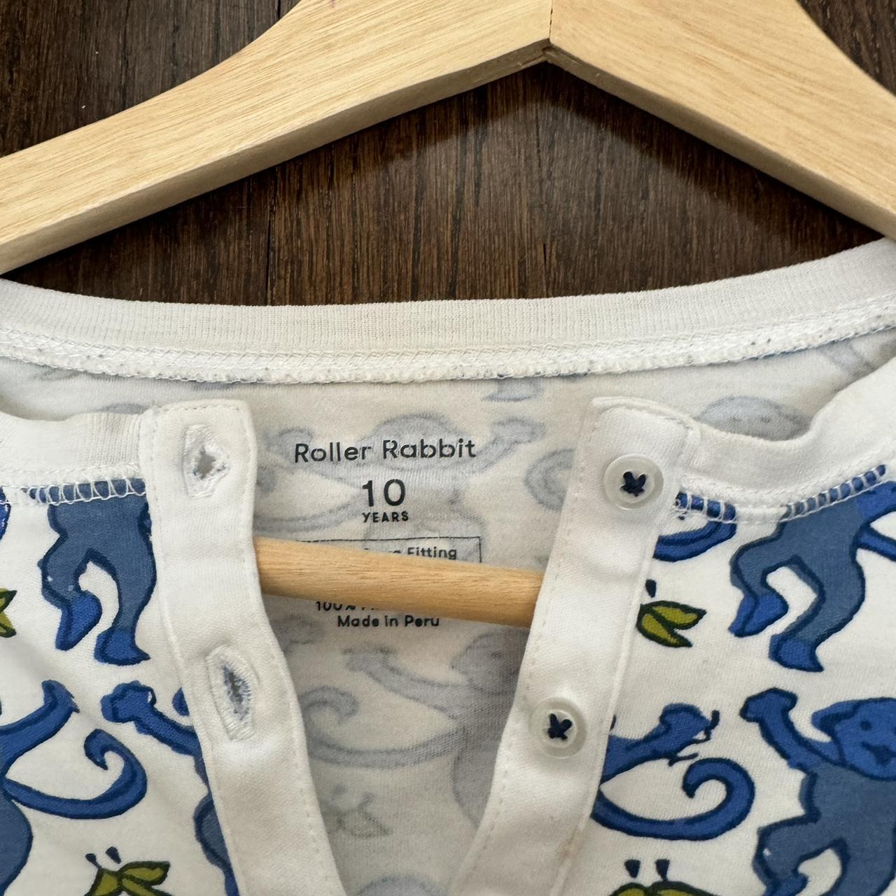 Roller Rabbit size 10 blue monkey pajamas - Depop