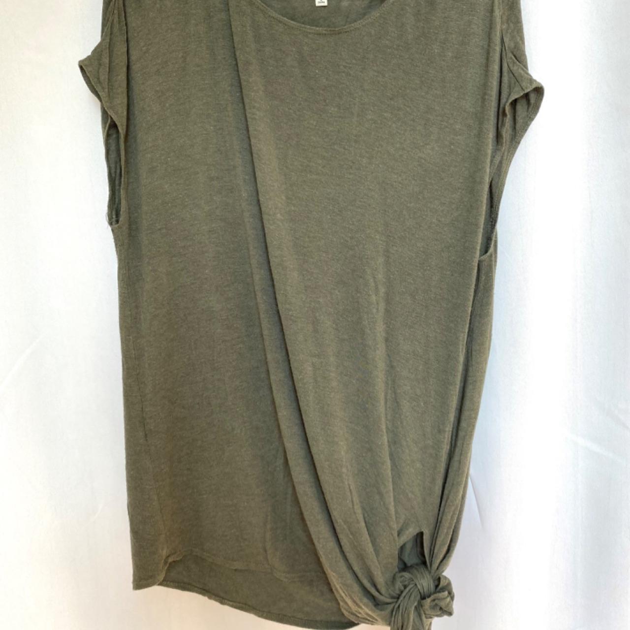 Green Max Studio shirt with a cute tie detail on the... - Depop