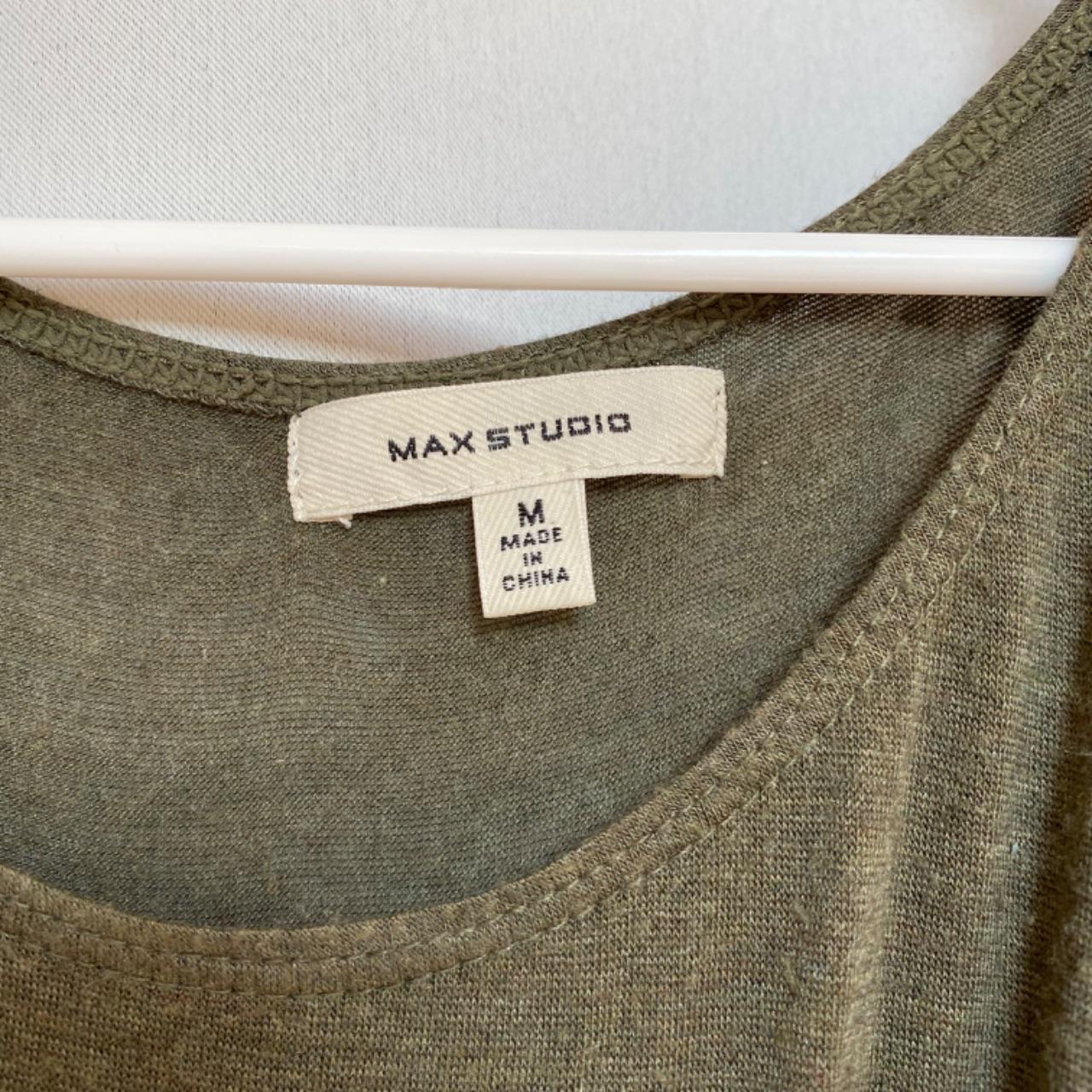 Green Max Studio shirt with a cute tie detail on the... - Depop