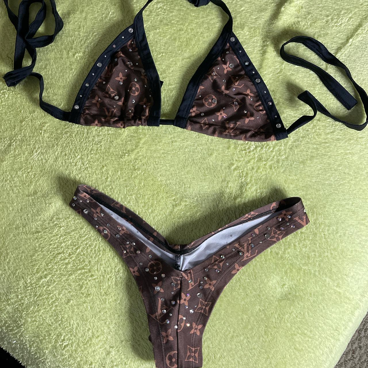 Brown LV bikini - Depop