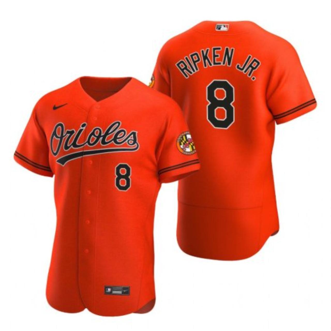 Cal Ripken Jr. Orange Flex Base Stitched Jersey - Depop