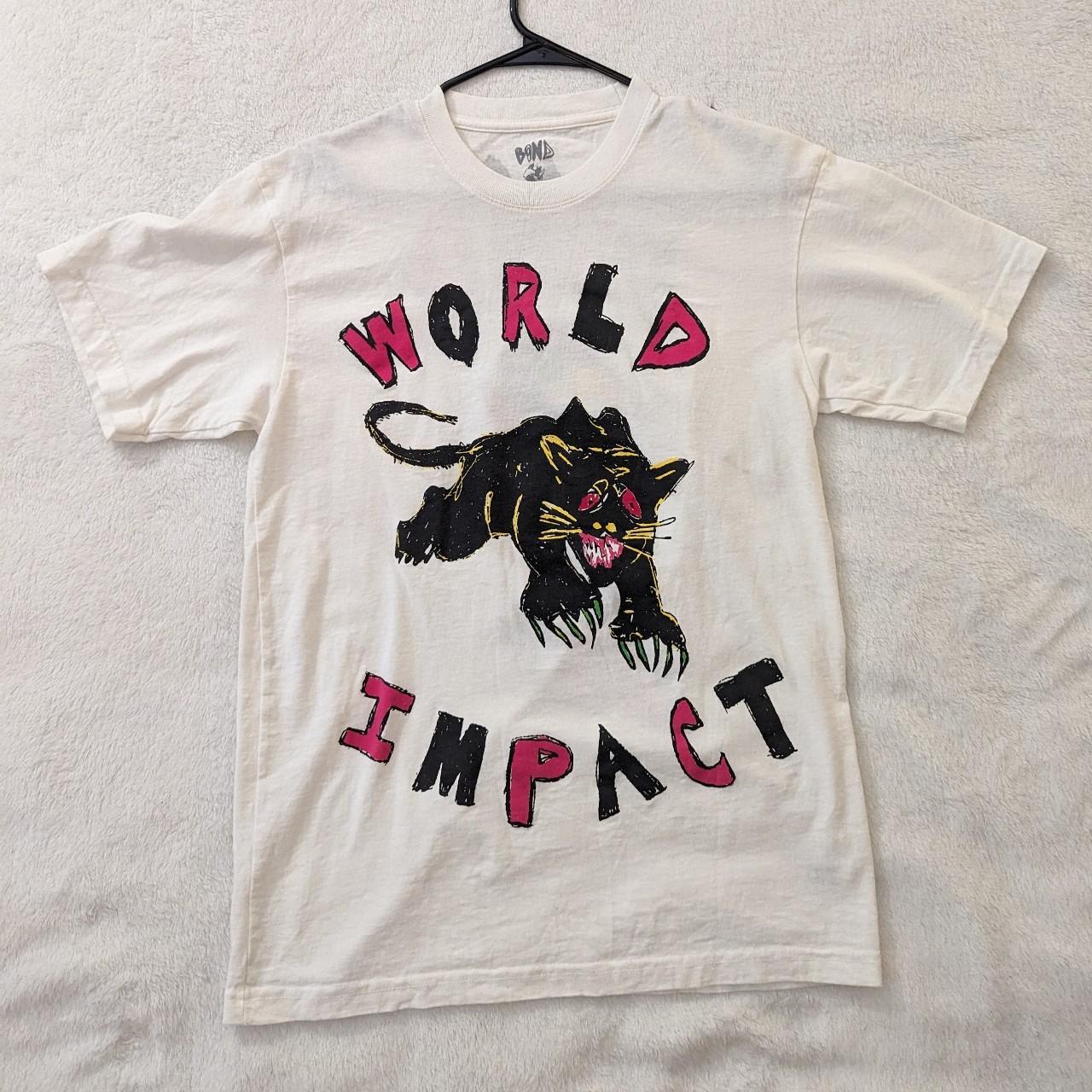 Bond x Anwar Hadid World Impact T-Shirt Size S White - Depop