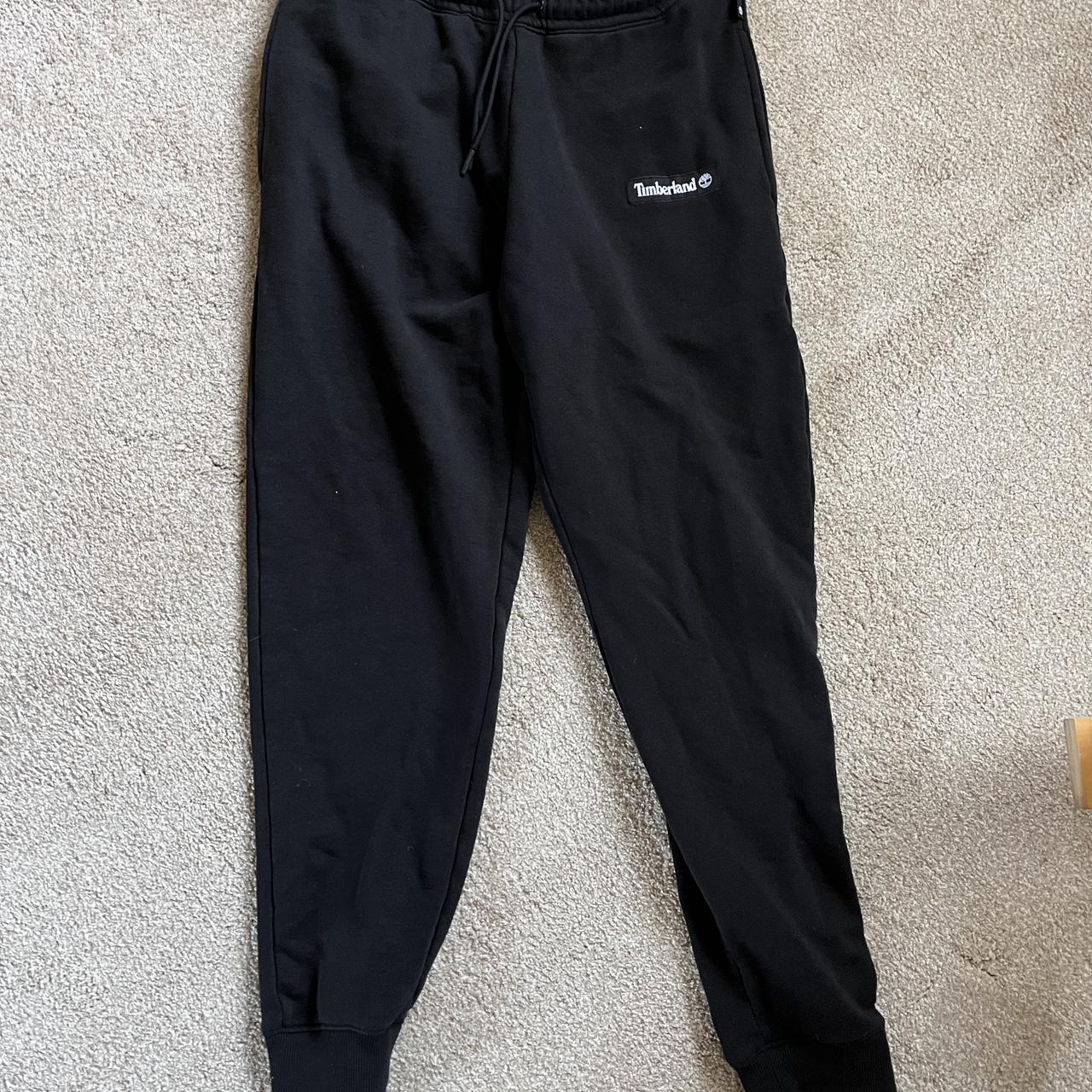 Black Timberland Sweatpants with drawstring waist... - Depop