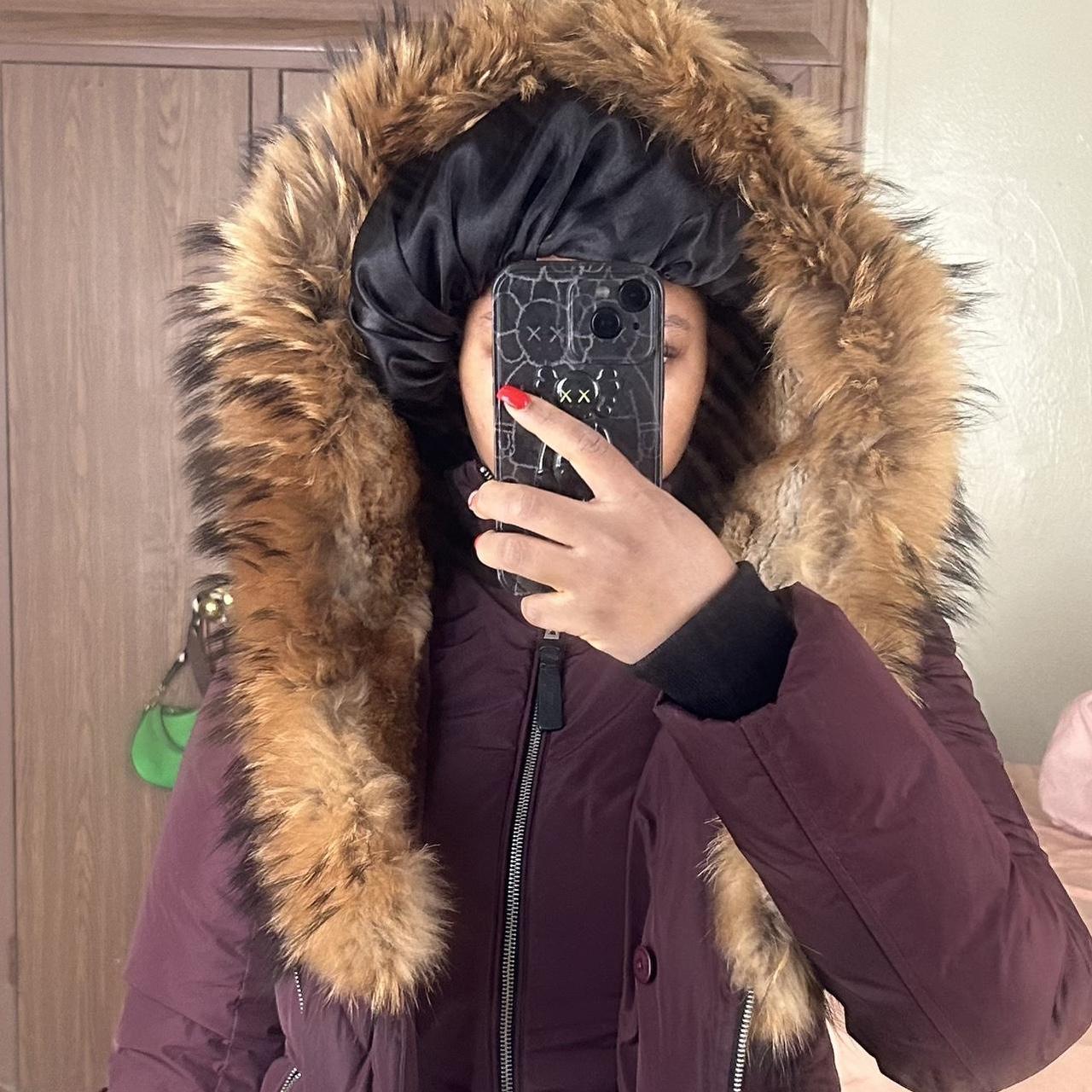 Burgundy Mackage Great Condition Medium - Depop