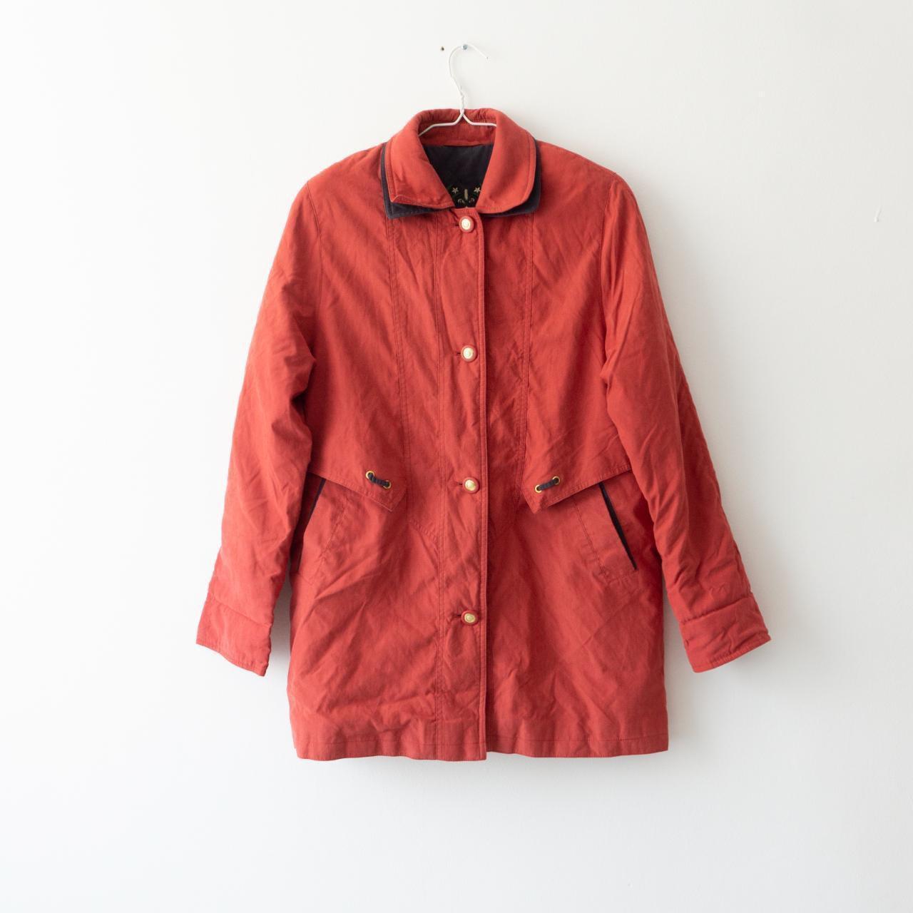 80s red jacket with pockets on the front, and... - Depop