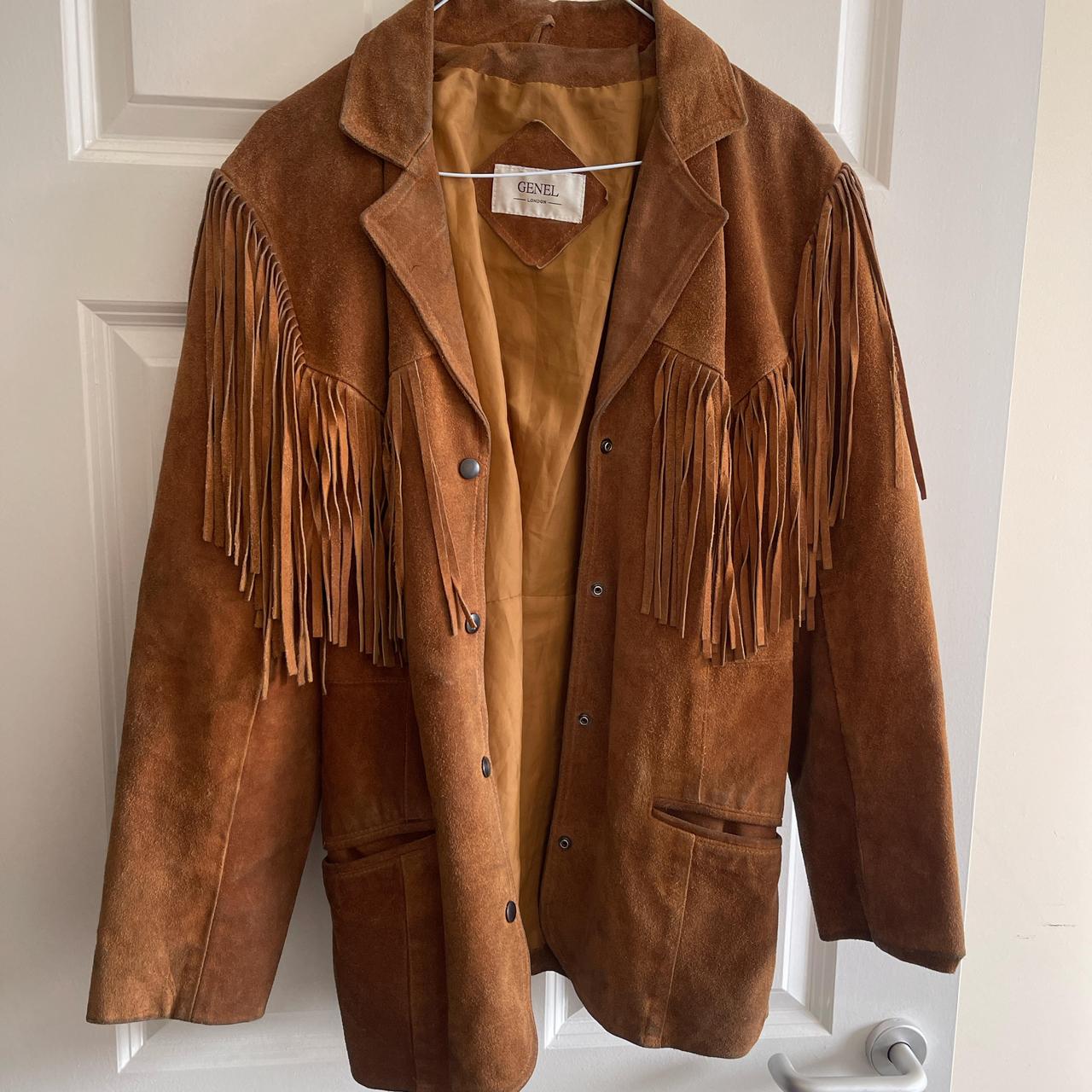 GENEL LONDON vintage leather fringe Jacket ( Fits... - Depop
