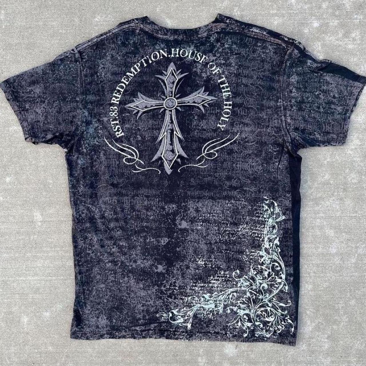 Black Affliction streetwear shirt #goth #affliction XL - Depop