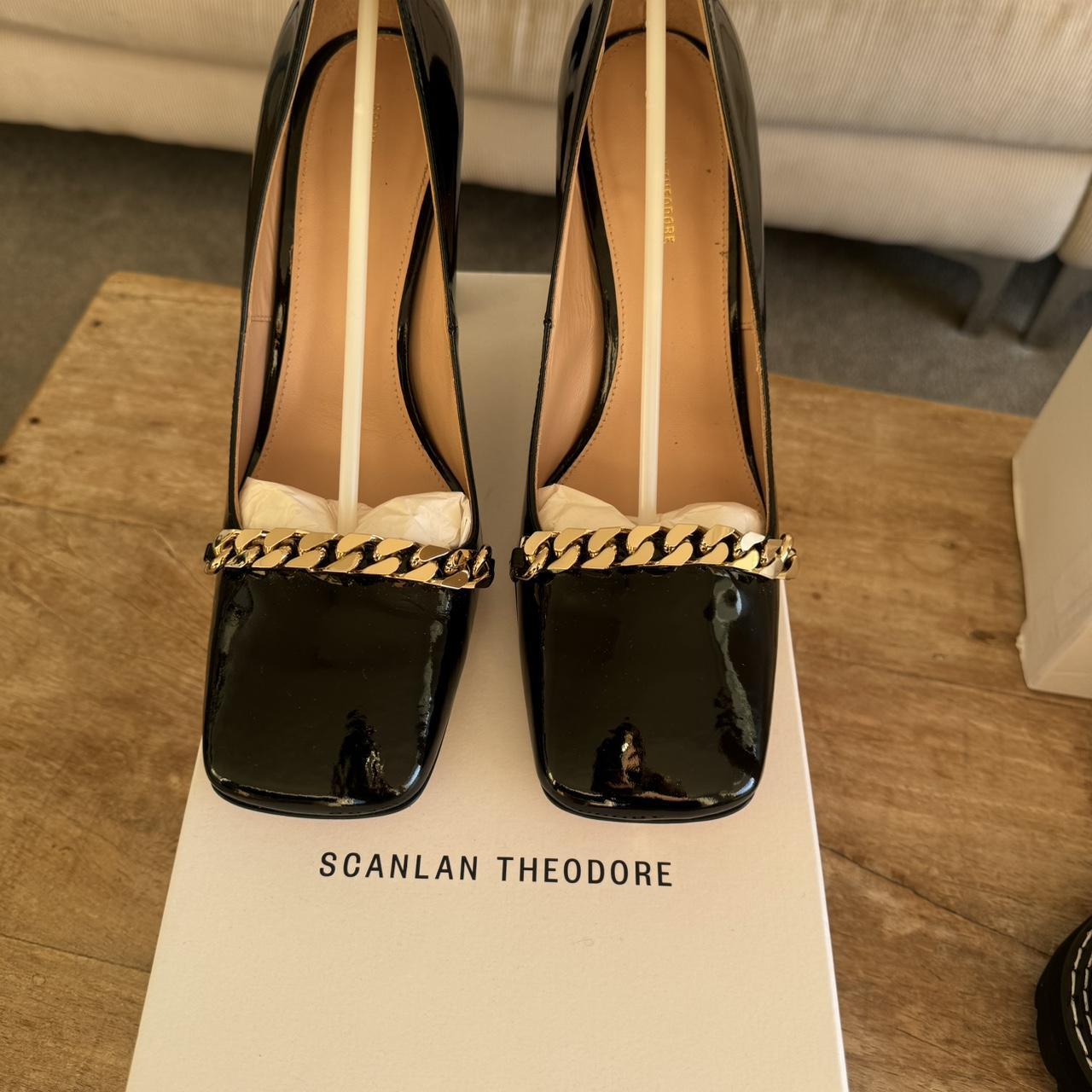 Scanlan Theodore | square toe pump | black and gold... - Depop