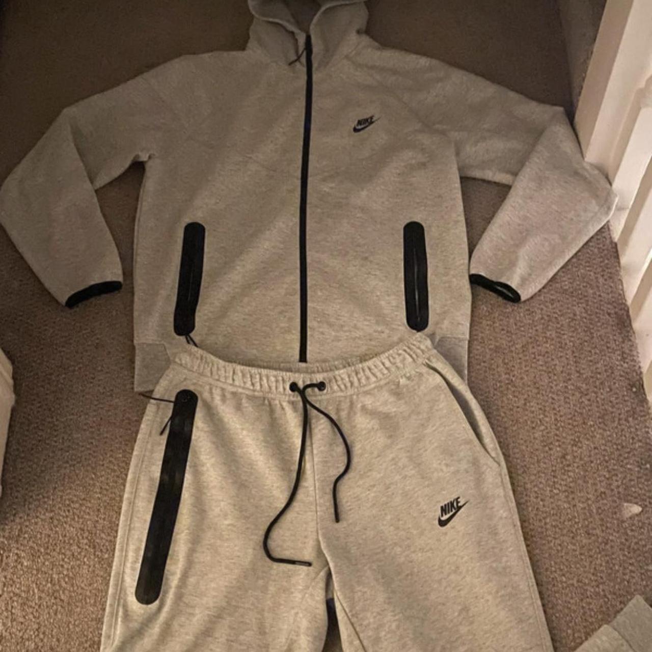 Grey Nike Tech Fleece Tracksuit - Depop