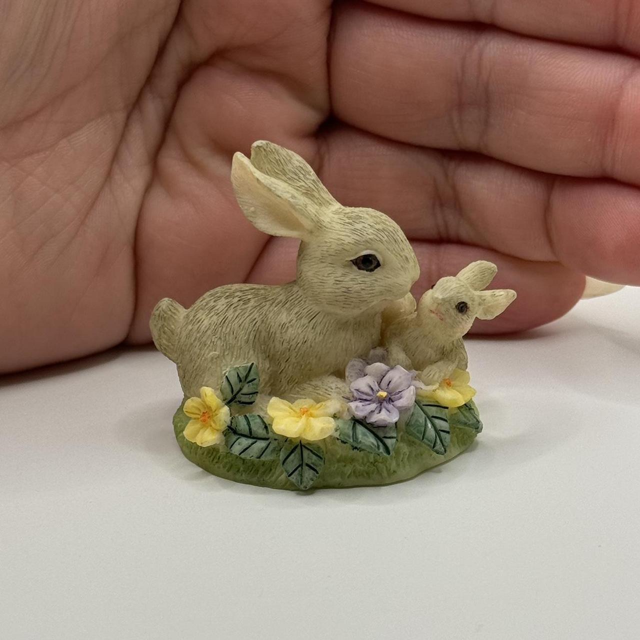 Vintage Russ Natures Wonder Mama & Baby Resin Bunny... - Depop
