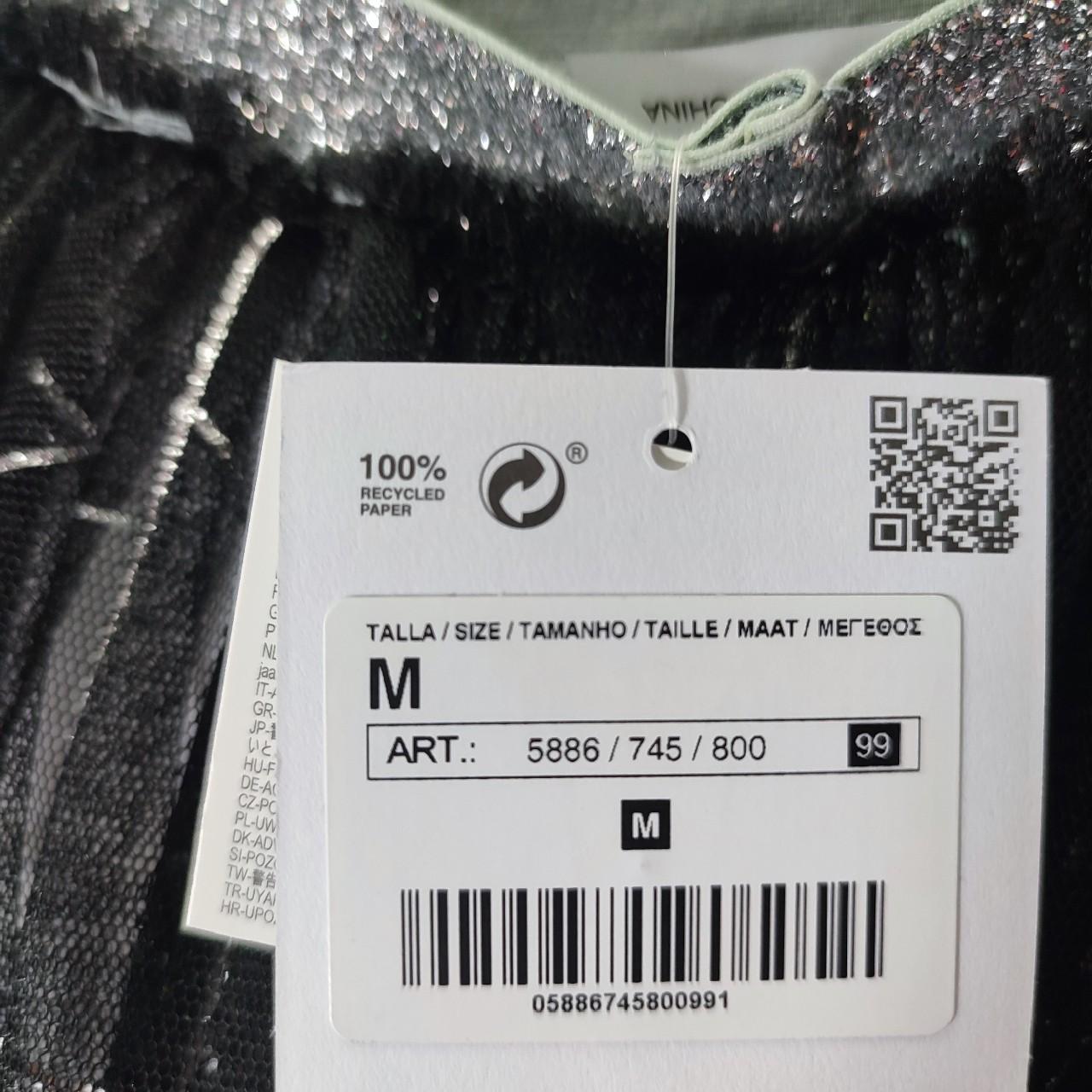 ZARA KIDS NWT black tulle glitter silver spider web... | Depop