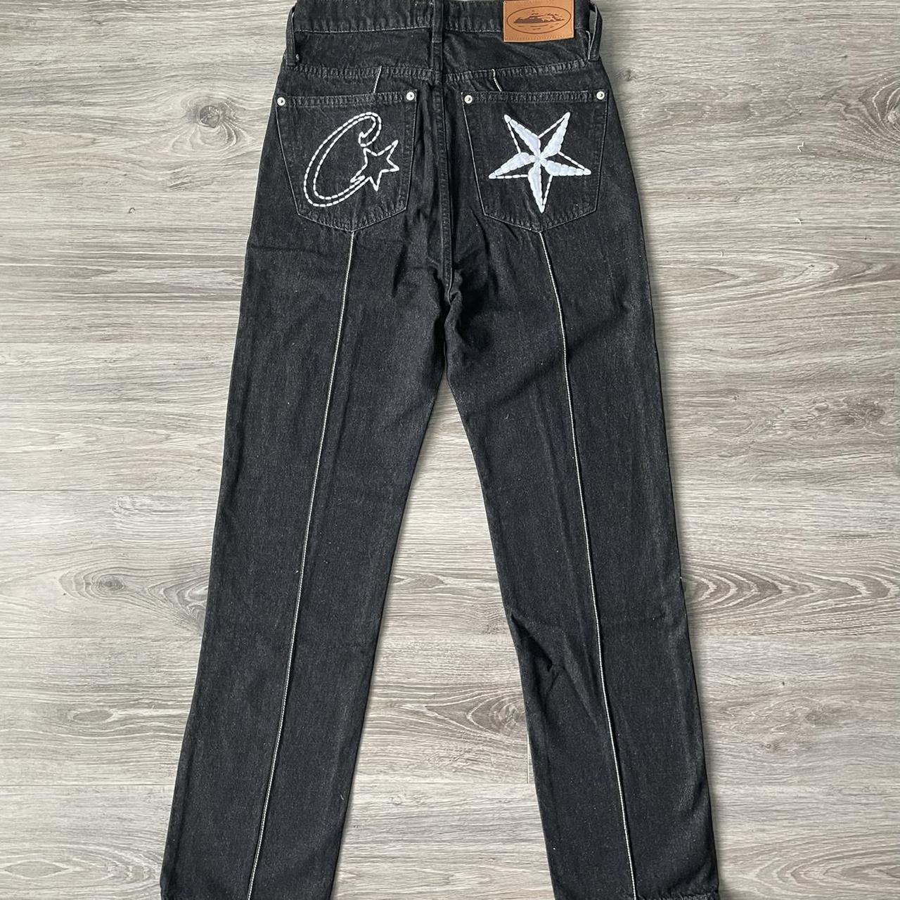 Corteiz Black Denim Jeans Size Small Brand New With... - Depop